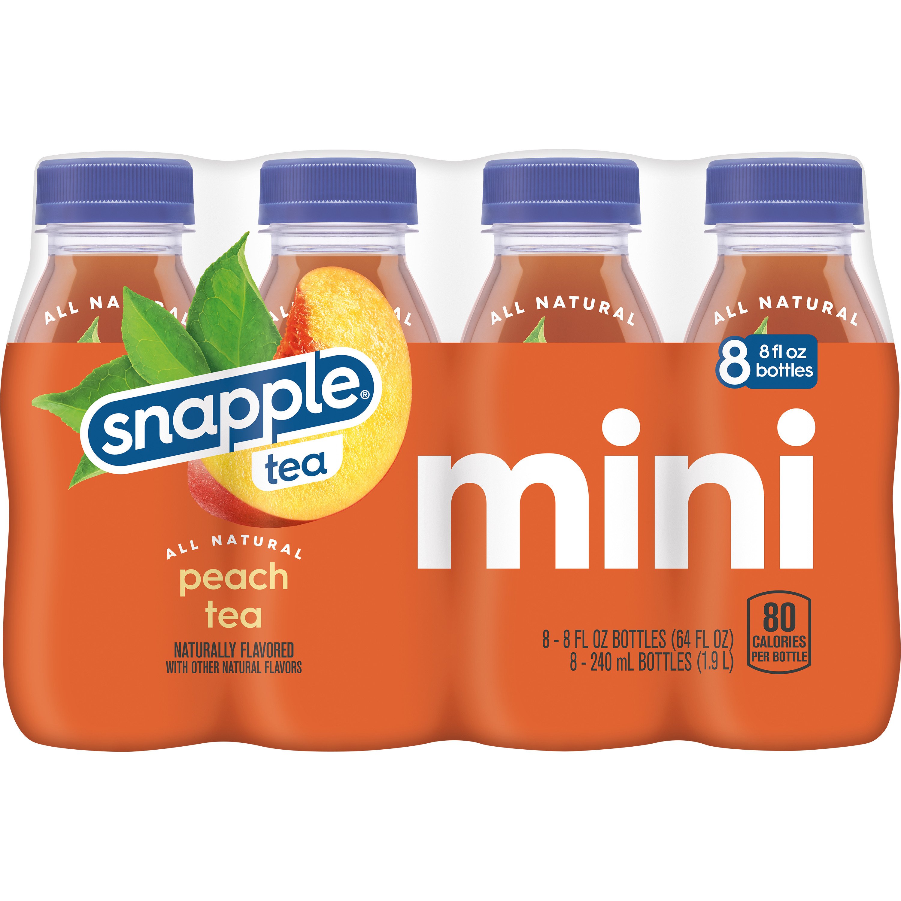 Snapple Peach Tea mini 8 pk Bottles - Shop Tea at H-E-B