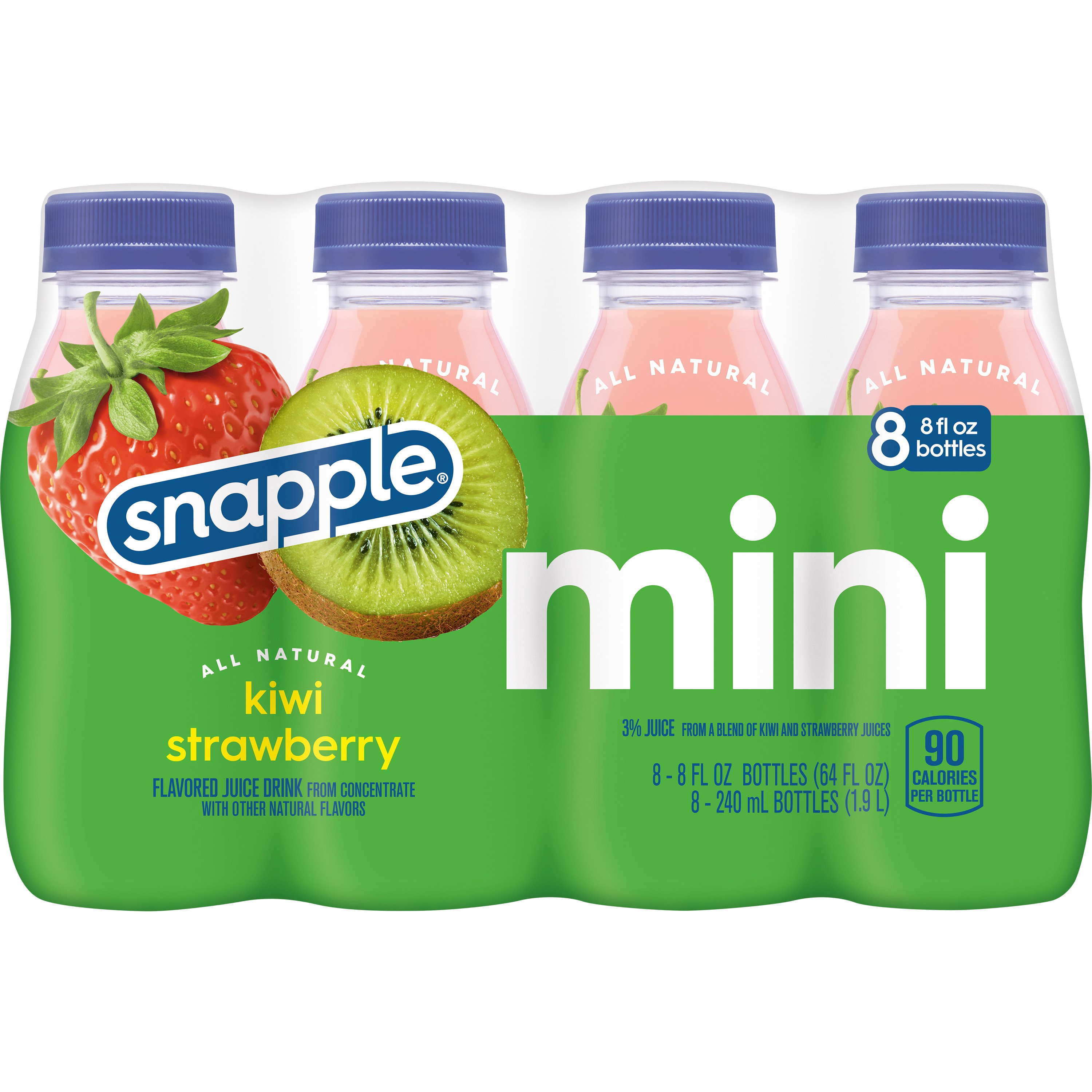 Snapple Kiwi Strawberry mini 8 pk Bottles - Shop Tea at H-E-B
