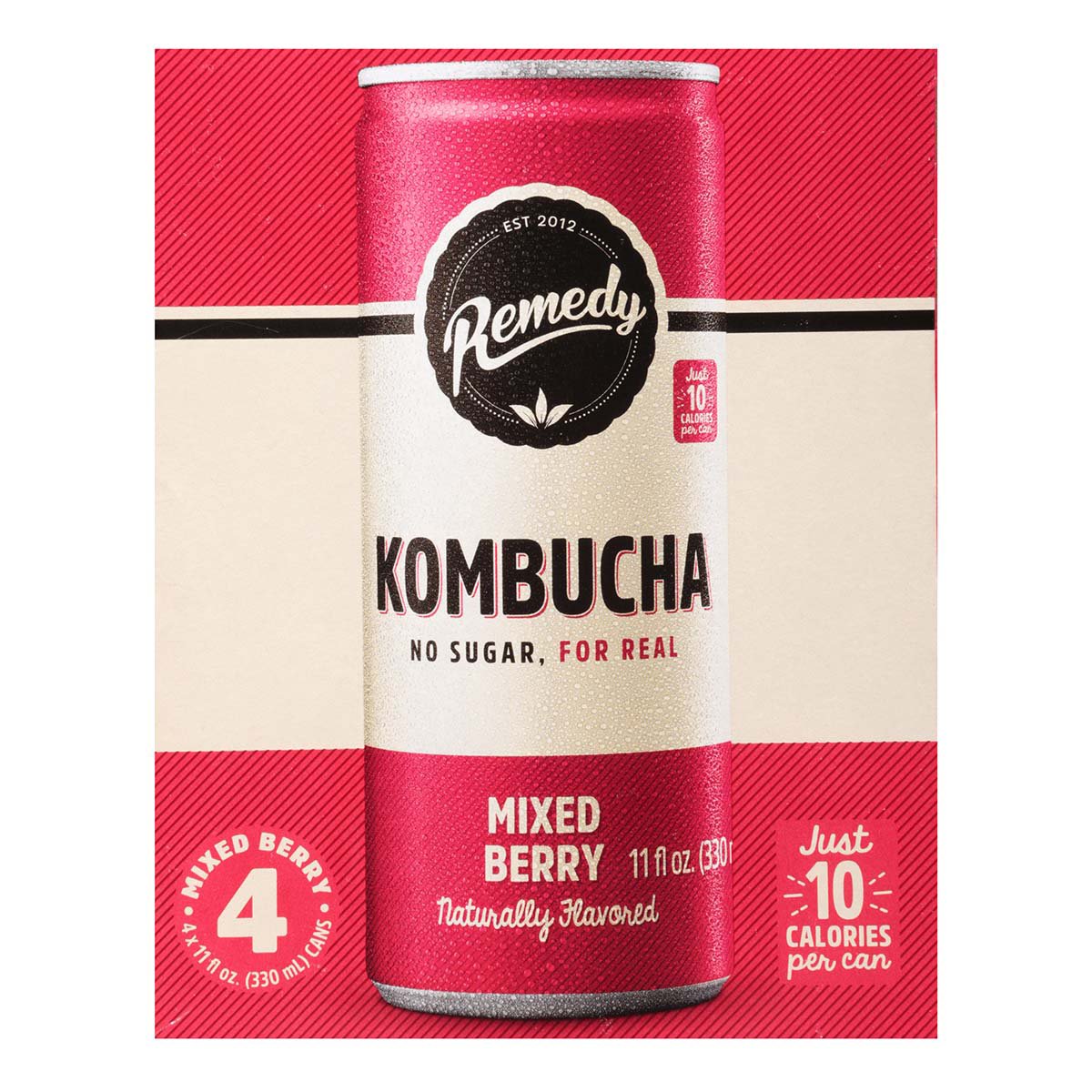 Remedy Kombucha 4 pk Cans - Mixed Berry - Shop Diet & fitness at H-E-B