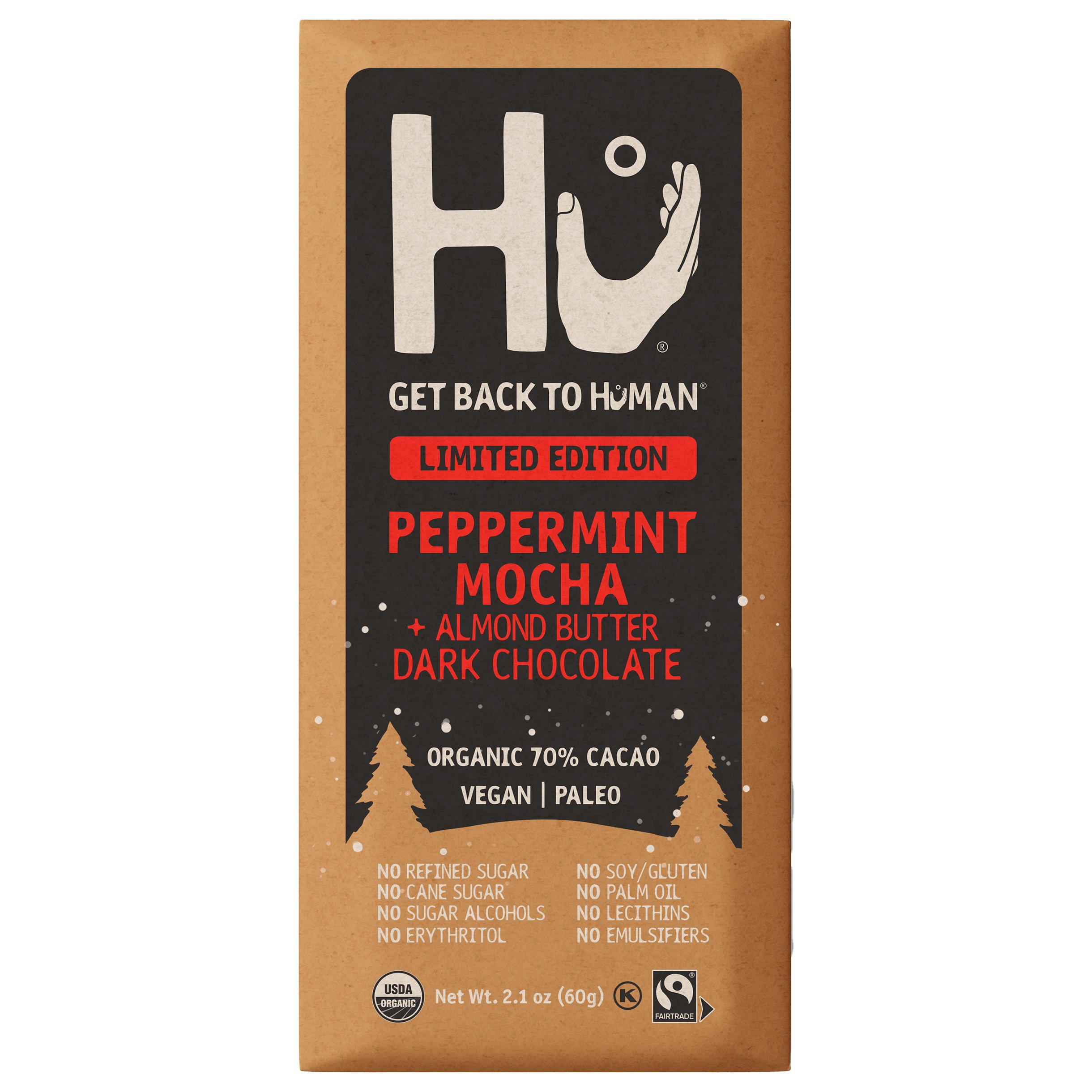 Hu Peppermint Mocha Almond Butter Dark Chocolate Christmas Bar - Shop ...