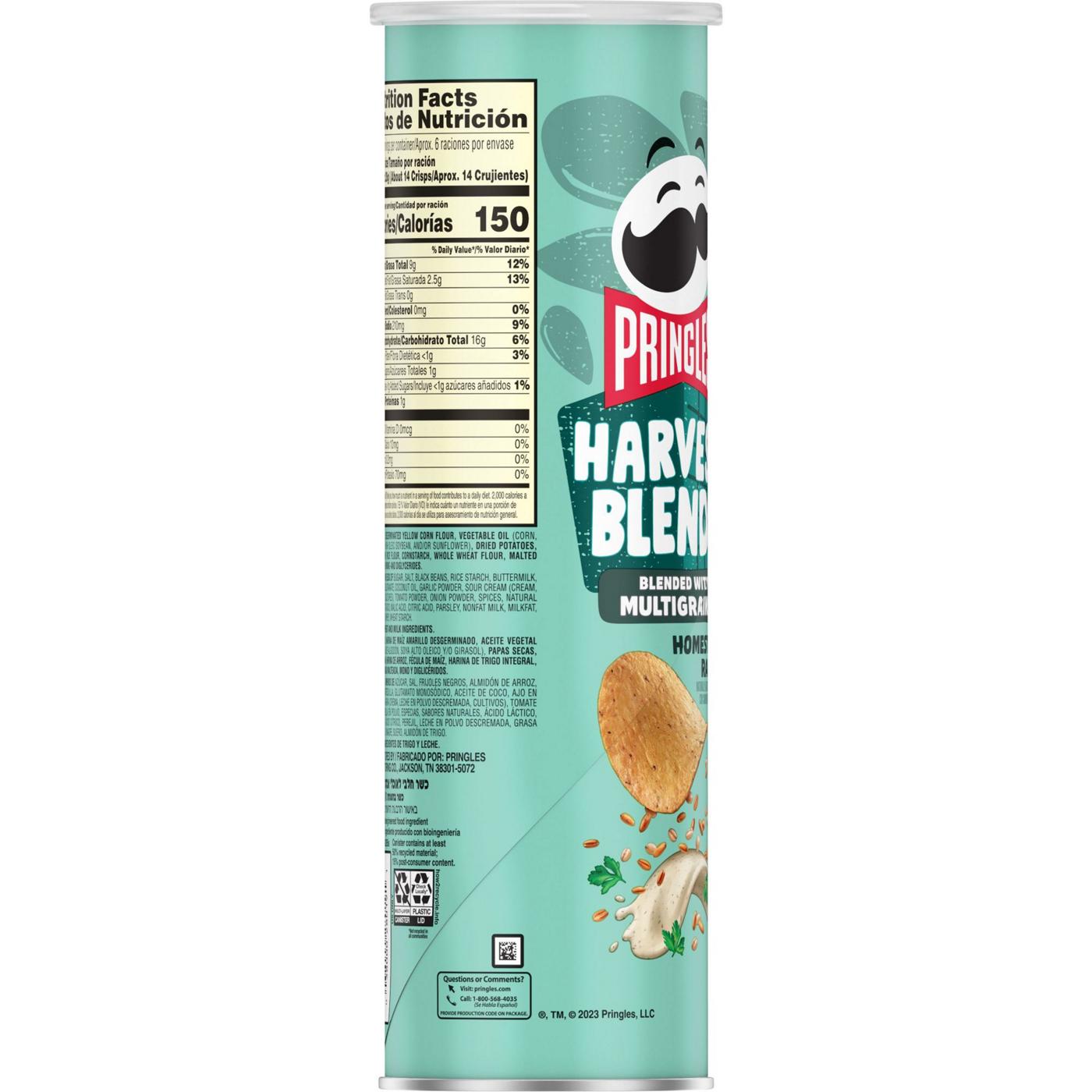 Pringles Harvest Blends Homestyle Ranch Potato Crisps Chips - Shop ...