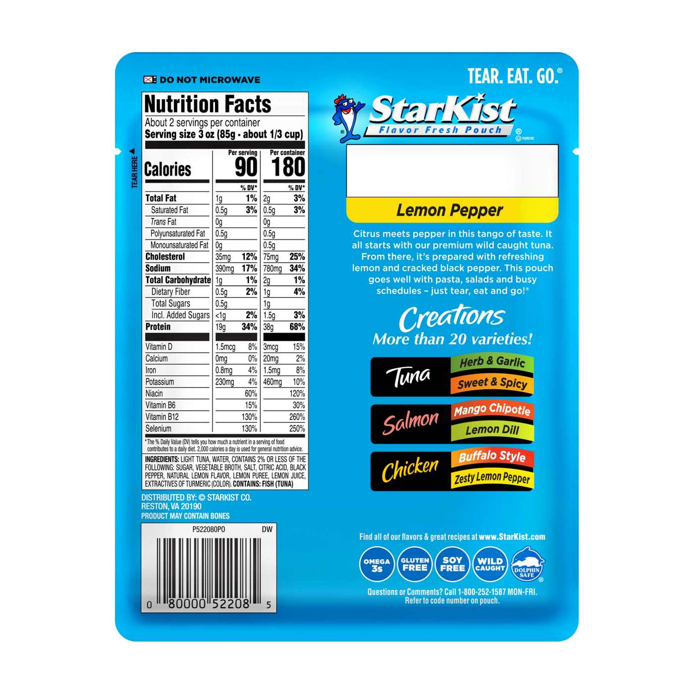 StarKist Tuna Creations Lemon Pepper Tuna Pouch - Shop Seafood at H-E-B