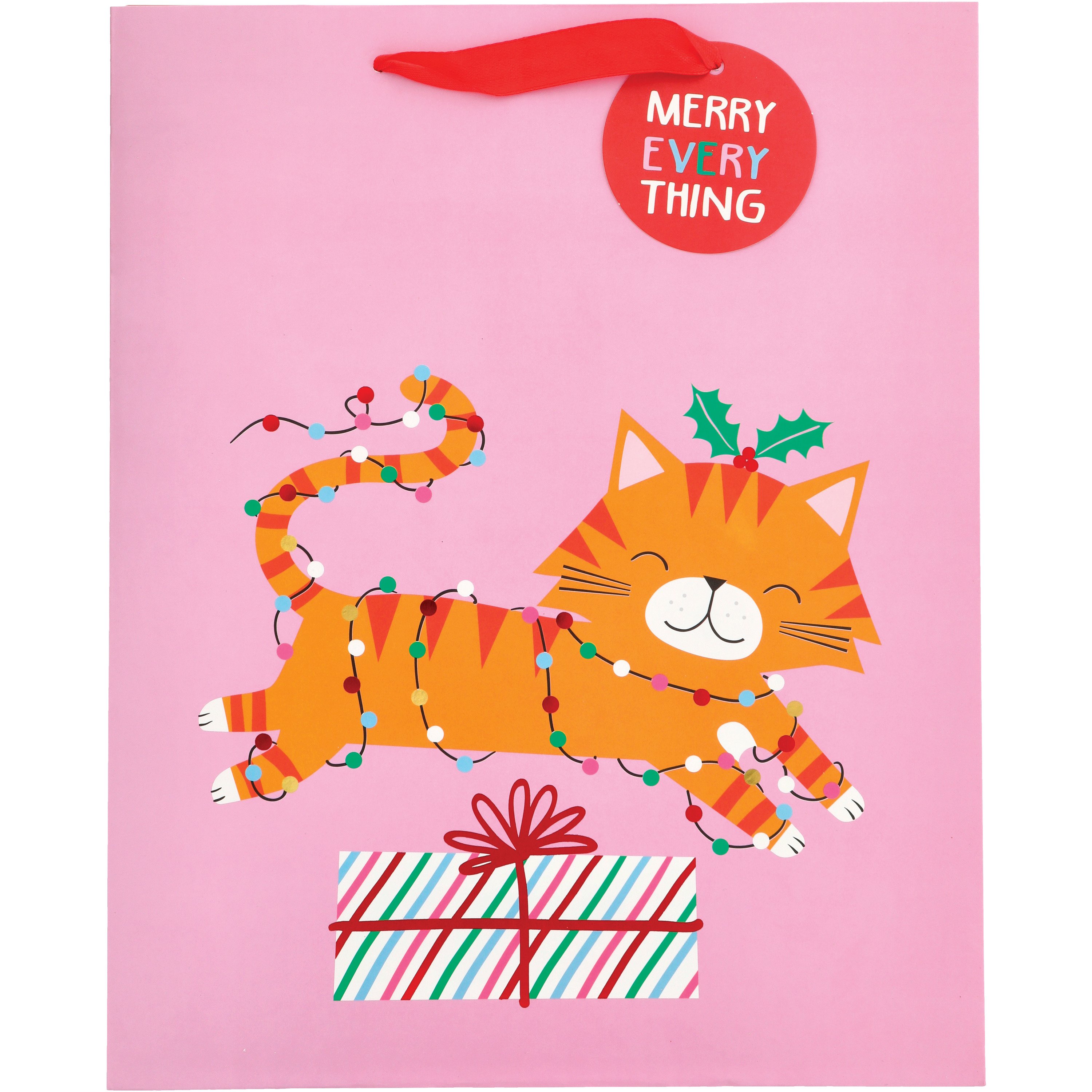 Destination Holiday Whimsy Cat Christmas Gift Bag, Large - Shop Gift ...