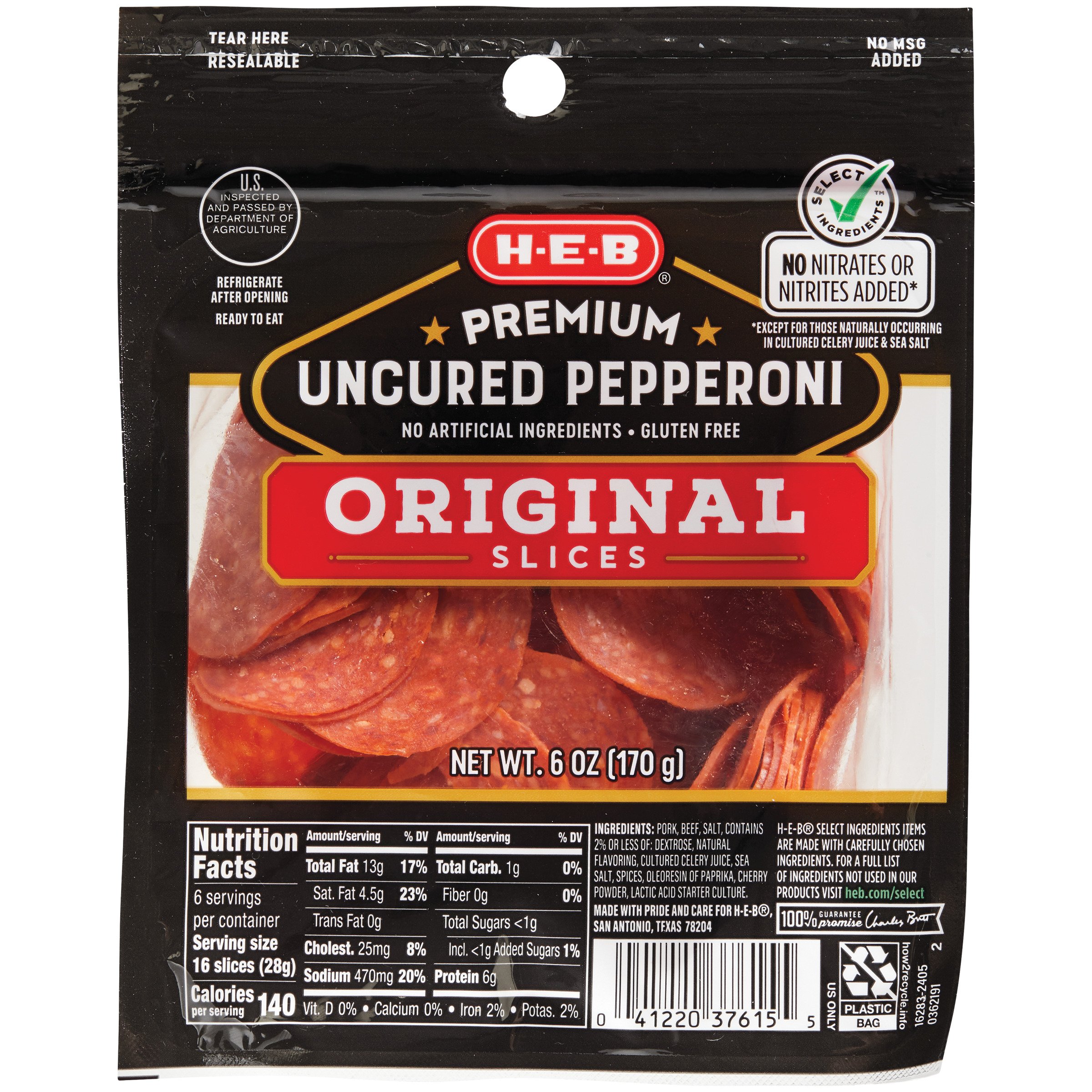 H-E-B Premium Uncured Pepperoni Slices - Original - Shop Meat at H-E-B