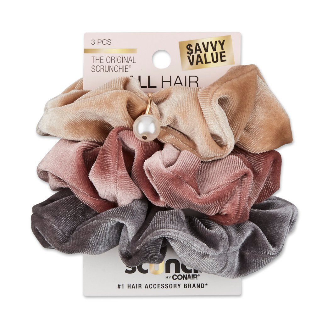 Scunci All Day Comfort Hold Velvet Pearl Scrunchies - Shop Hair ...
