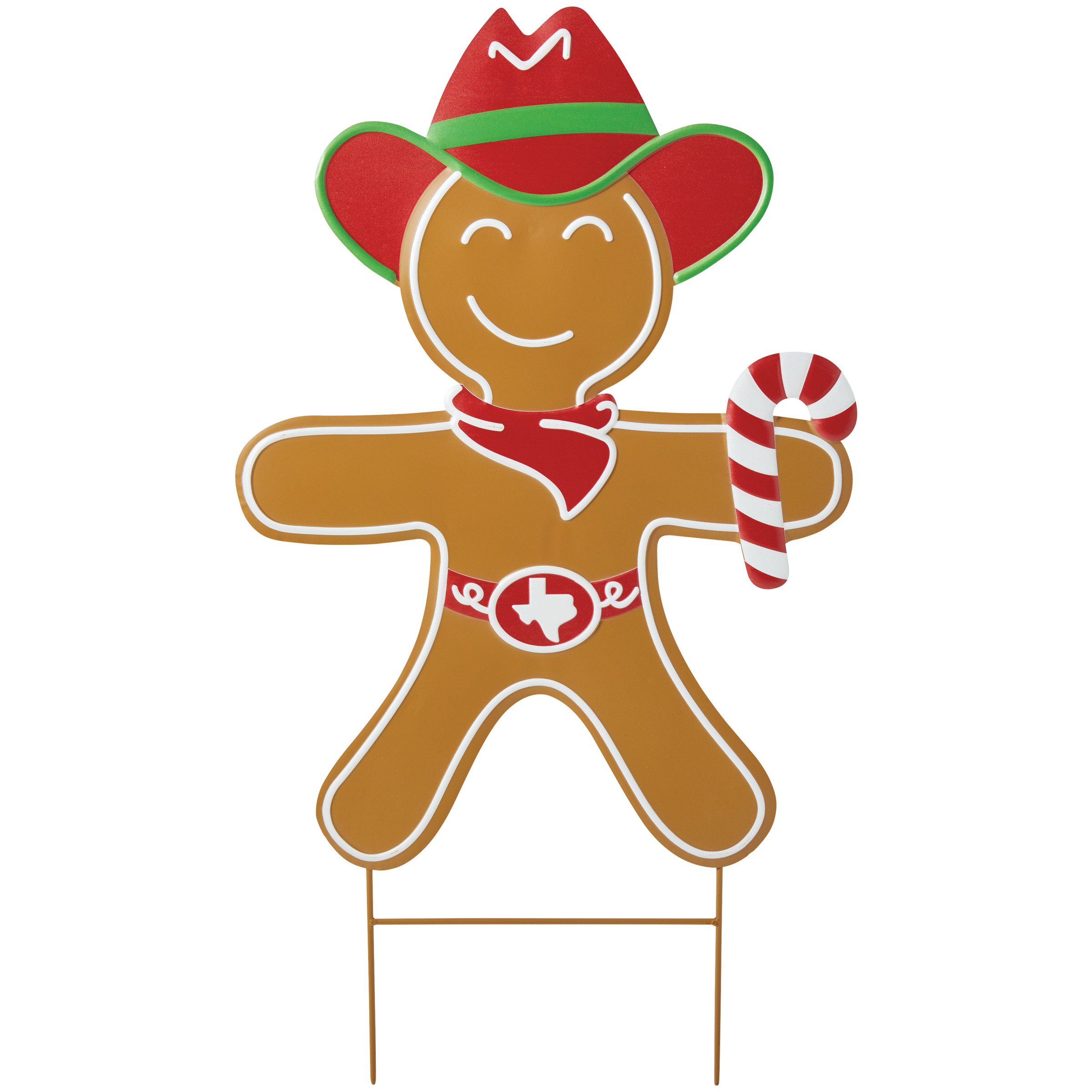 Destination Holiday Cowboy Gingerbread Man Christmas Yard Stake - Shop ...