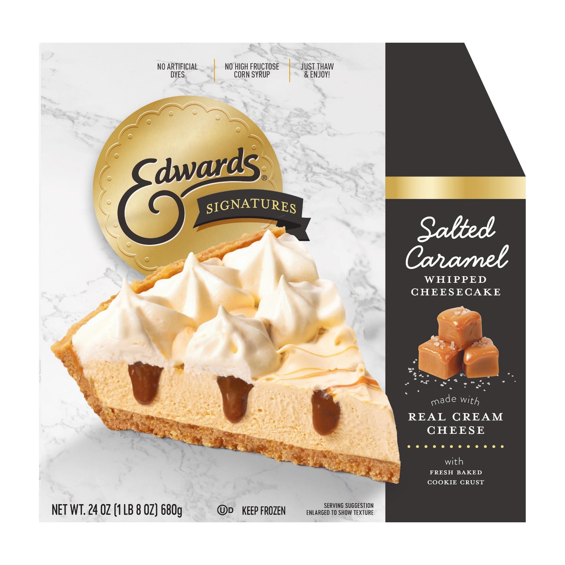 Edwards Premium Desserts Frozen Whole Salted Caramel Whipped Cheesecake ...