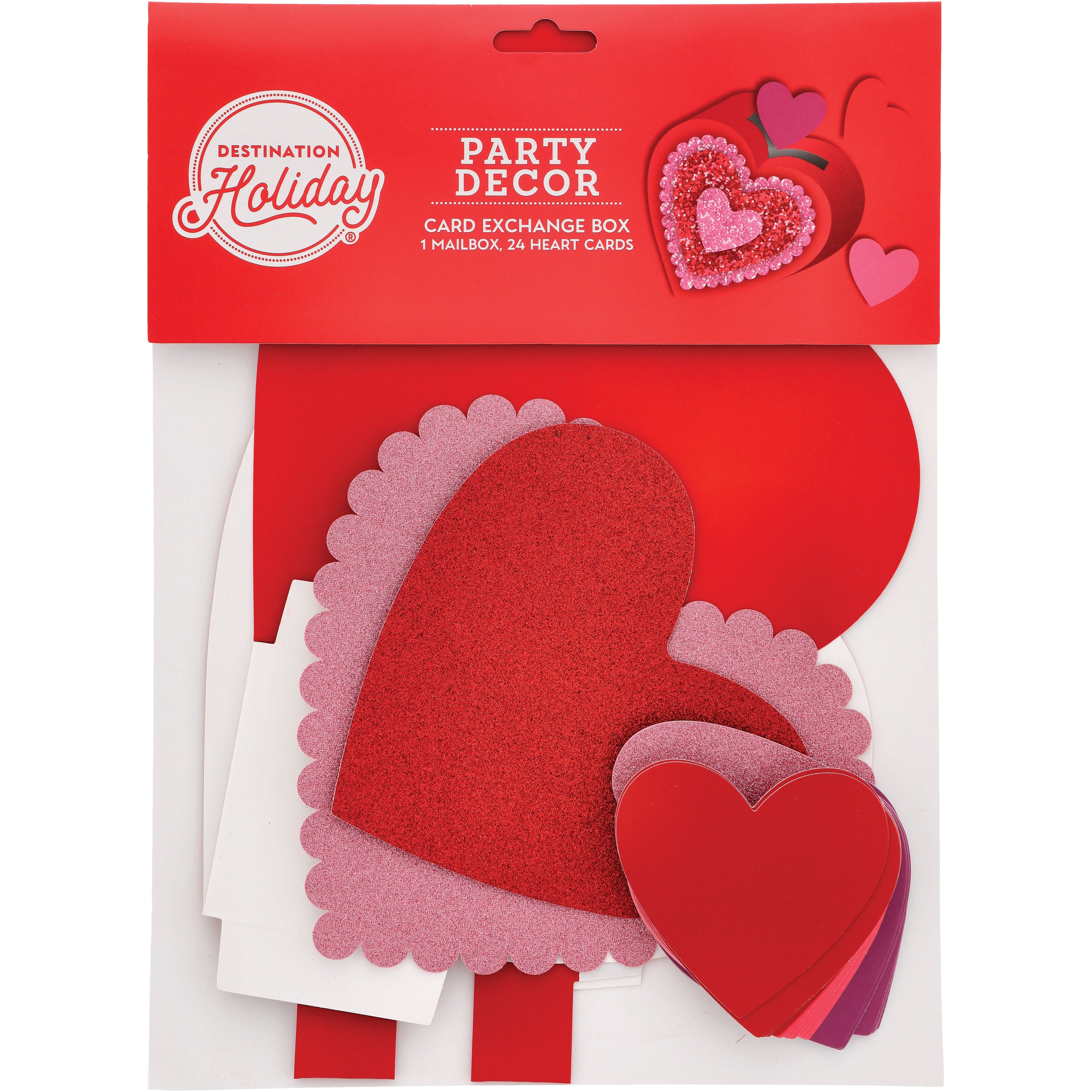 Destination Holiday DIY Glitter Heart Valentine's Card Exchange Box ...