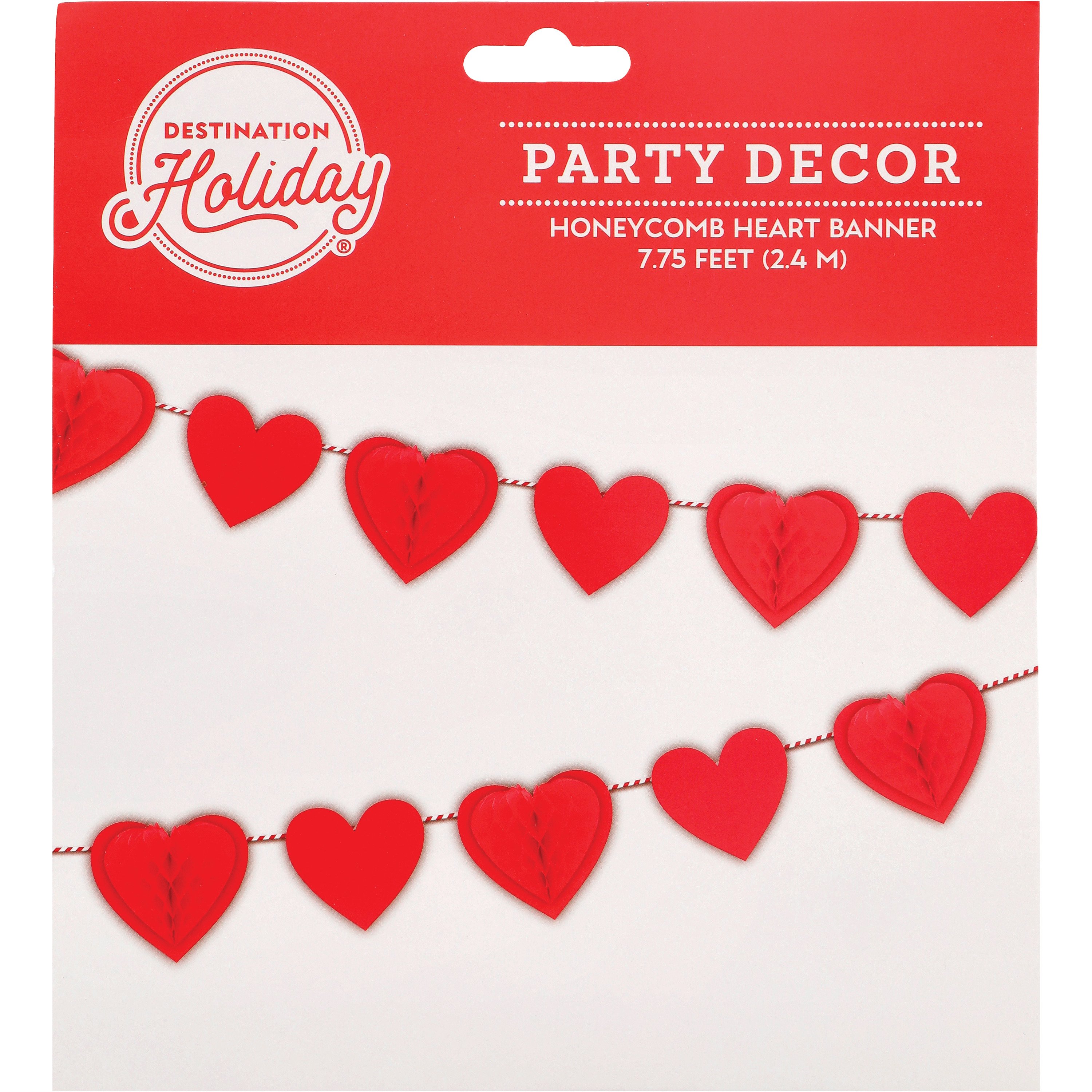 Destination Holiday Honeycomb Hearts Valentine's Banner - Shop Party ...