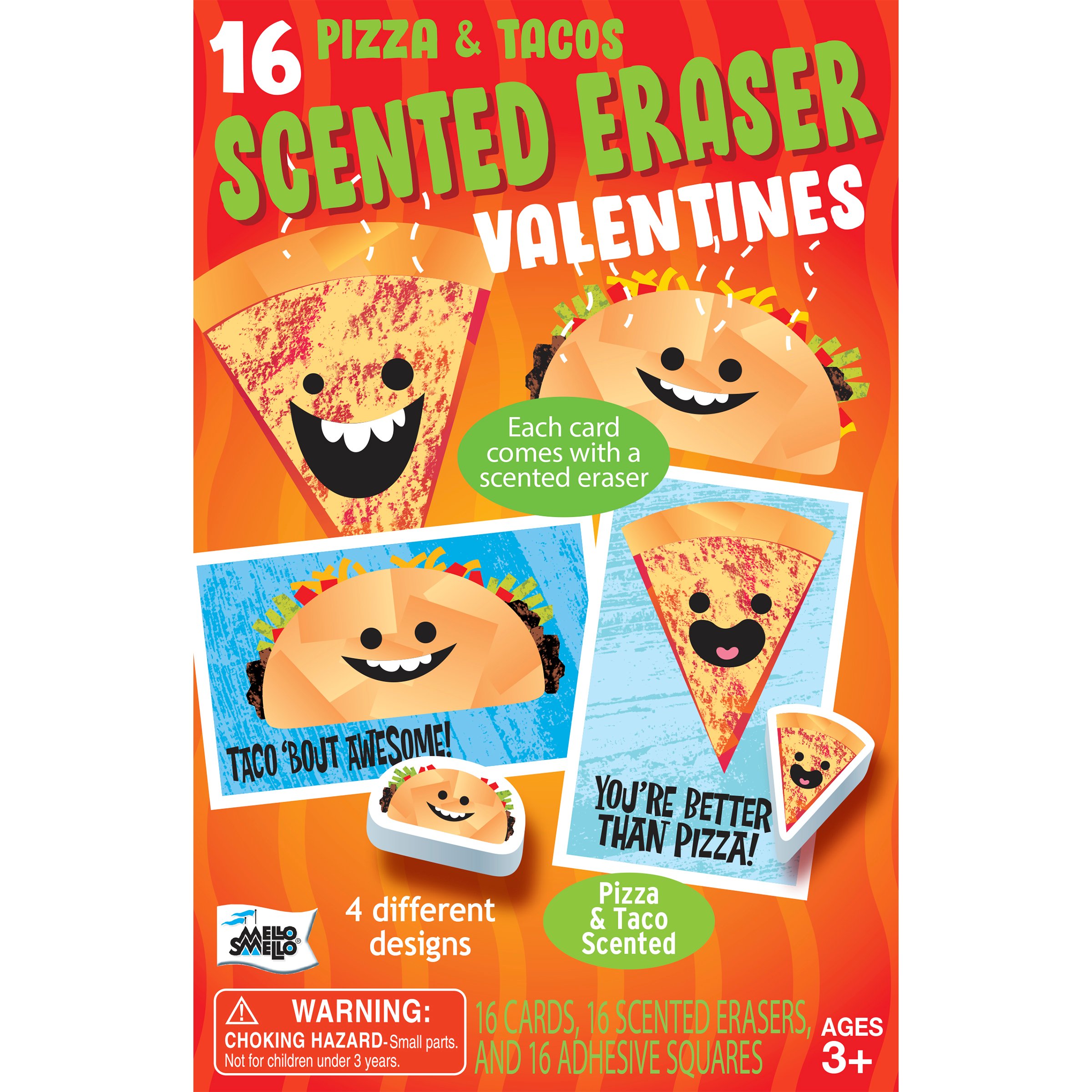 Mello Smello Pizza & Taco Scented Eraser Valentine's Exchange Cards ...