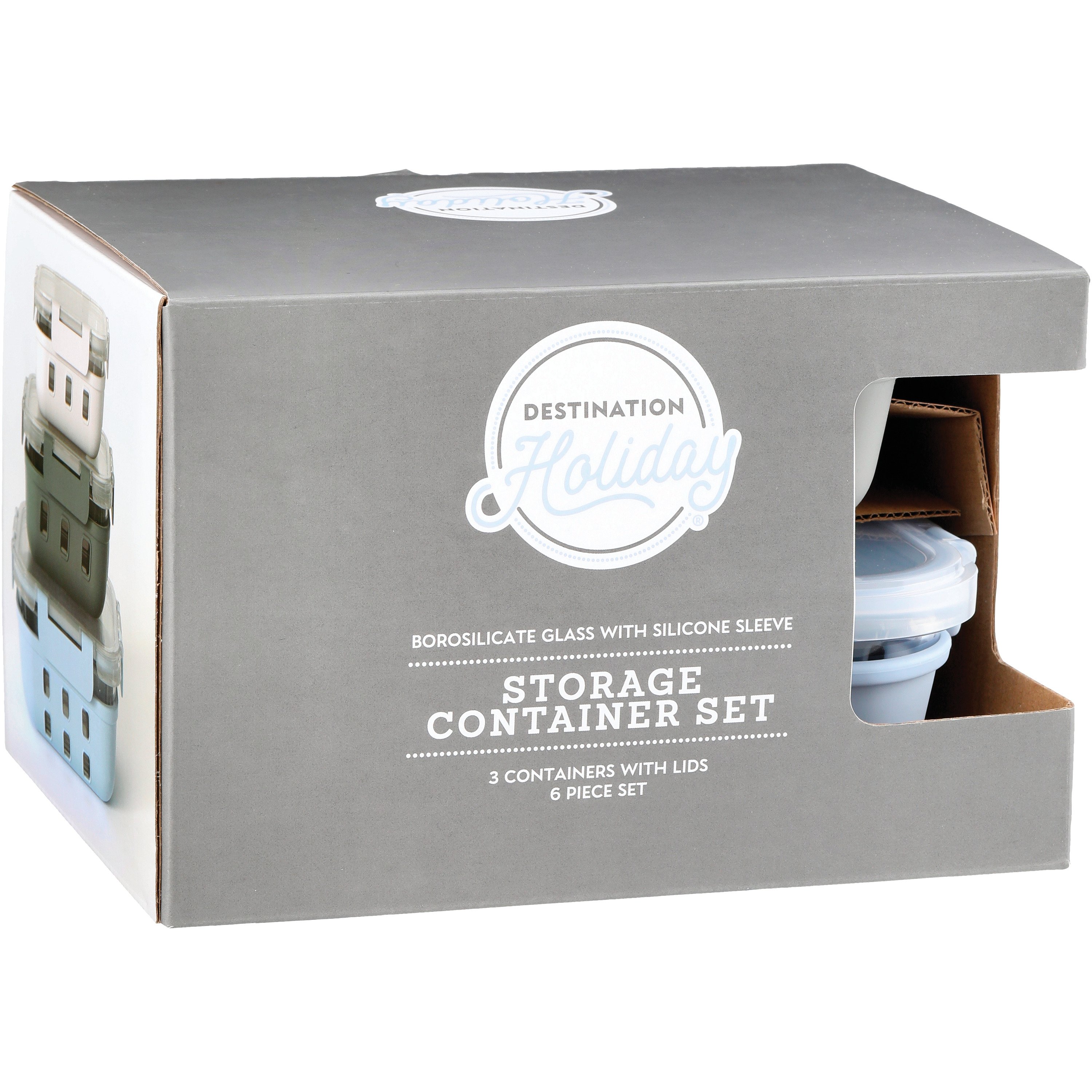 Destination Holiday Borosilicate Glass Storage Container Set - Shop ...