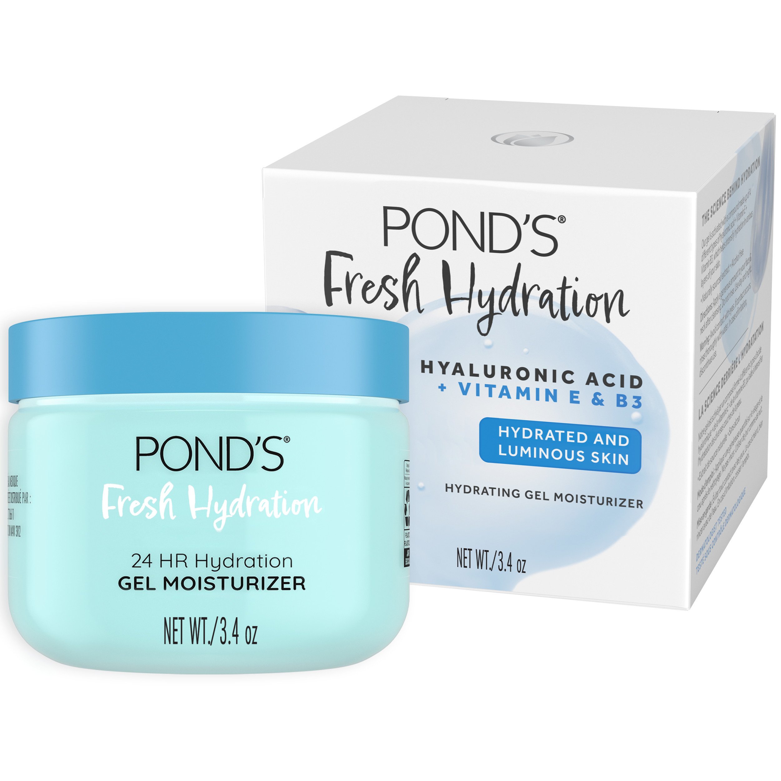 Pond's Fresh Hydration Oil-Free Gel Moisturizer with Hyaluronic Acid ...