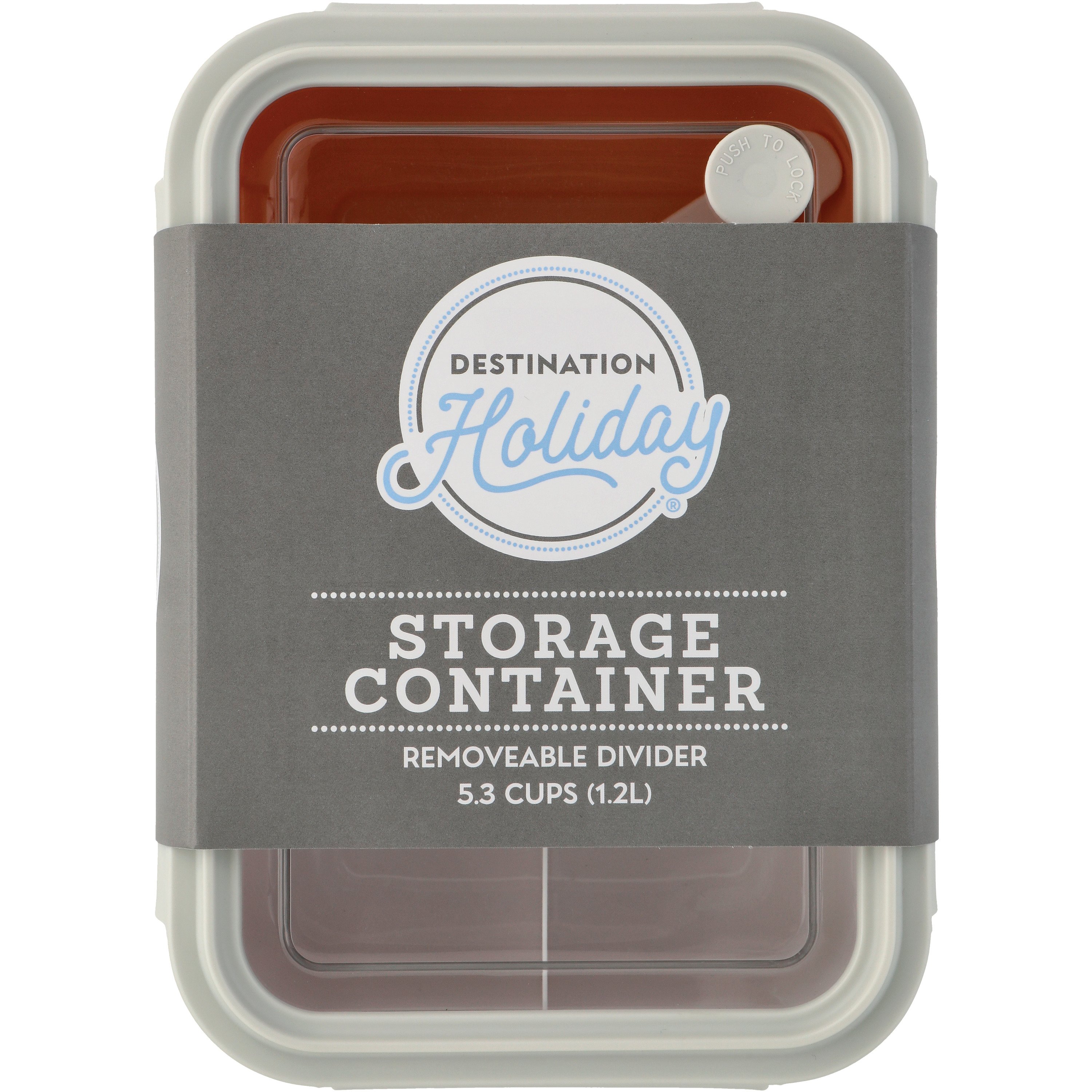 Destination Holiday Rectangle Storage Container with Divider - Pink ...