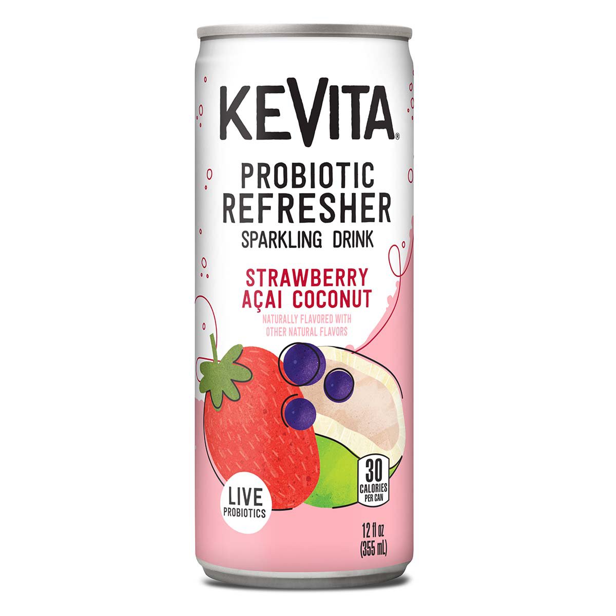 KeVita Probiotic Refresher Sparkling Drink - Strawberry Acai Coconut ...