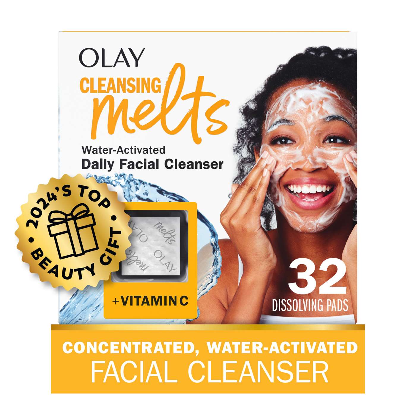 Olay Cleansing Melts Water-Activated Daily Facial Cleanser + Vitamin C ...