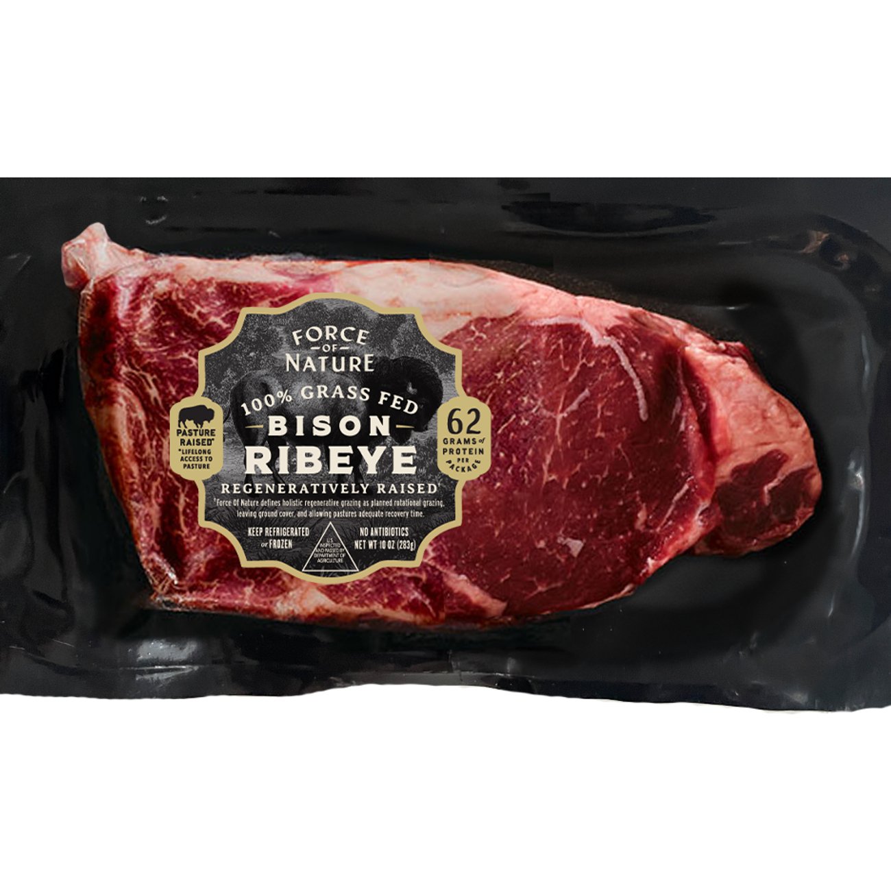 Force of Nature Fresh Grass Fed Bison Ribeye Steak - Shop Bison at H-E-B