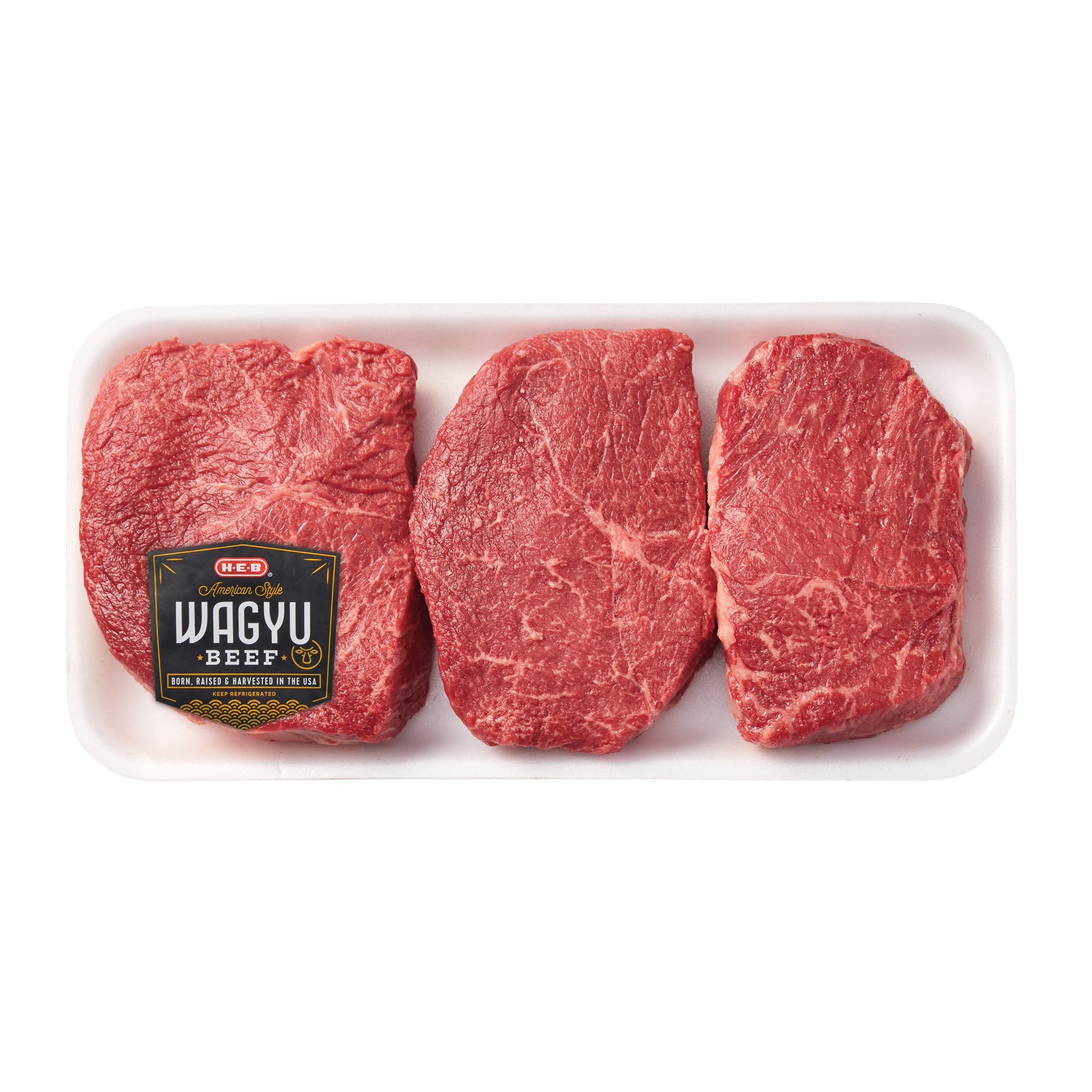 H-E-B American Style Wagyu Beef Center Cut Sirloin Steaks - Shop Beef ...