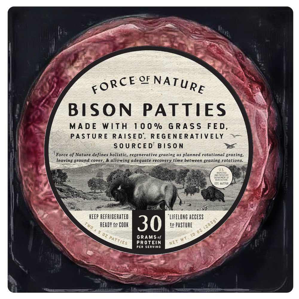 Force of Nature Fresh Grass Fed Bison Patties - Shop Bison at H-E-B