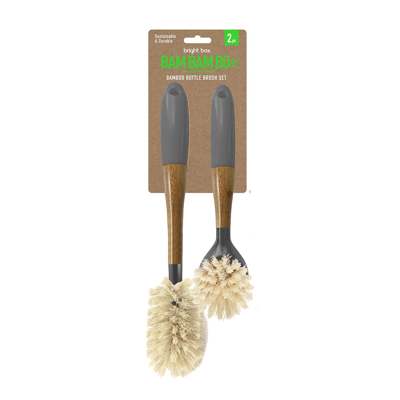 Bright Box Bamboo Bottle Brush Set - Gray - Shop Brushes at H-E-B