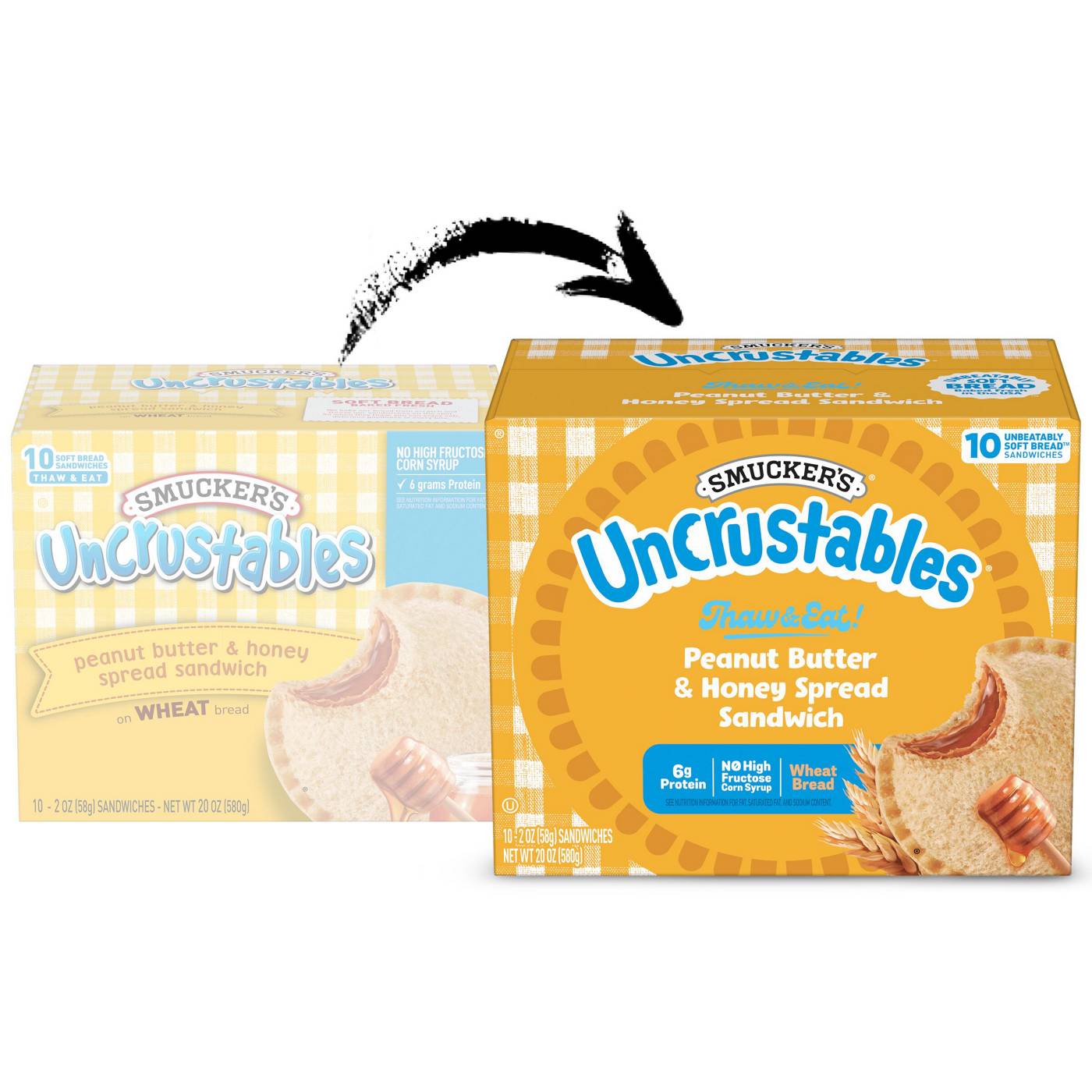 Smucker's Uncrustables Frozen Wheat Bread Sandwiches - Peanut Butter ...