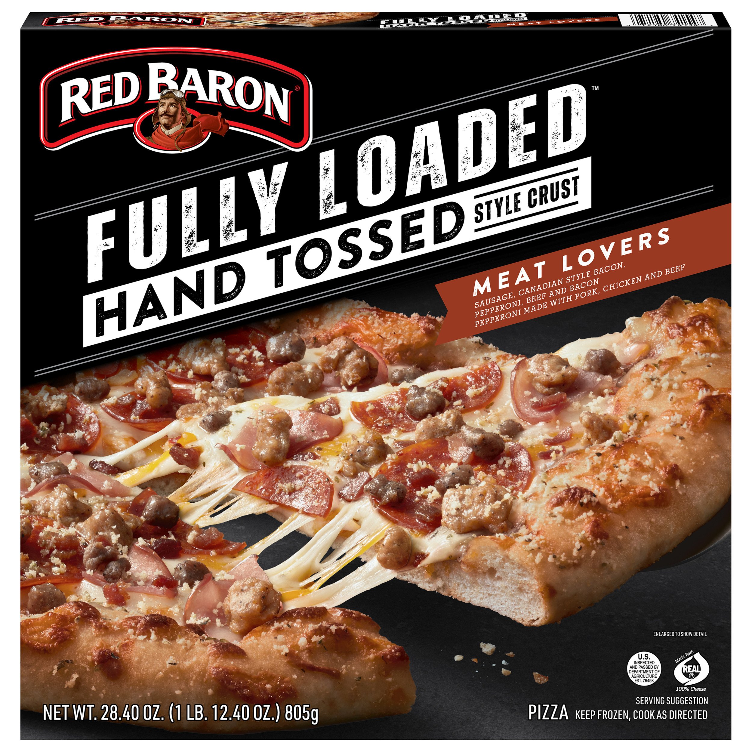 Red Baron Fully Loaded Meat Lover's Hand Tossed Crust Frozen Pizza ...