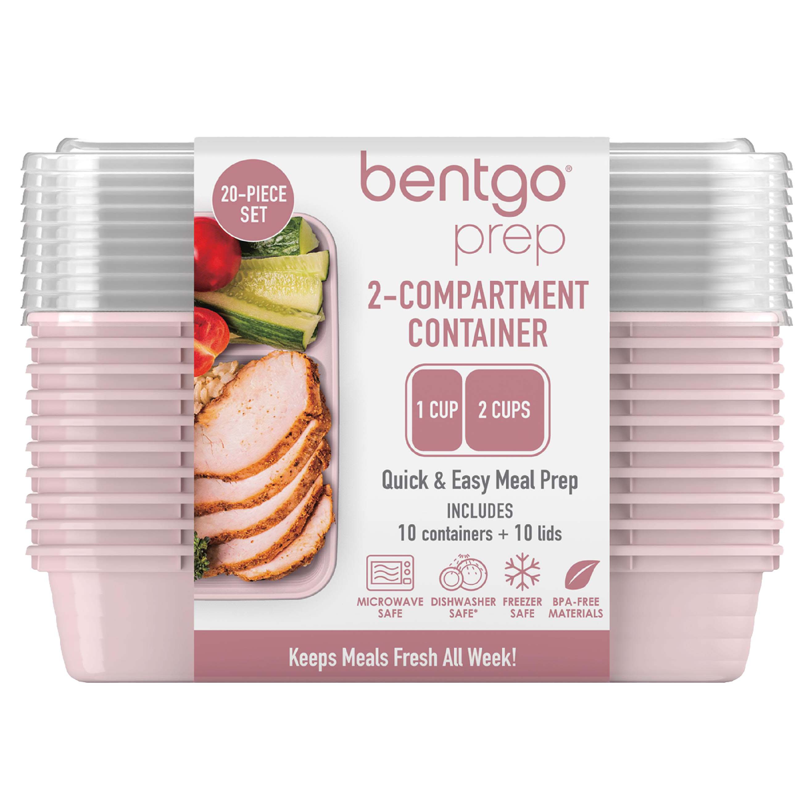 Bentgo Prep 2 Compartment Containers - Blush Pink - Shop Food storage ...