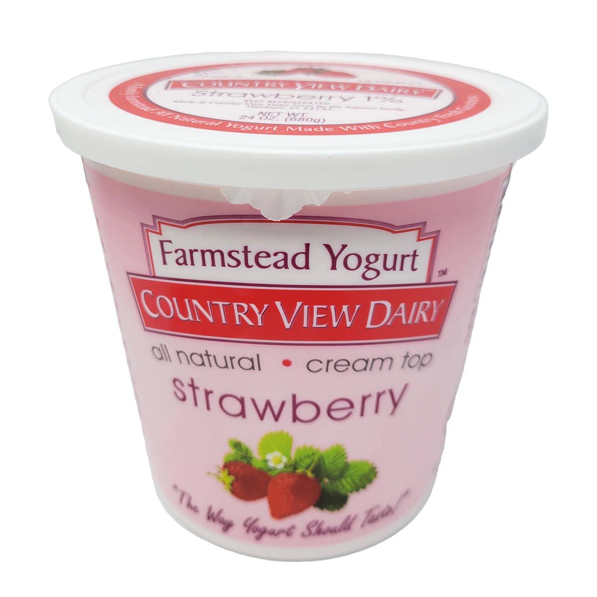 Country View Dairy Strawberry Cream Top Yogurt , 24 oz | Central Market ...