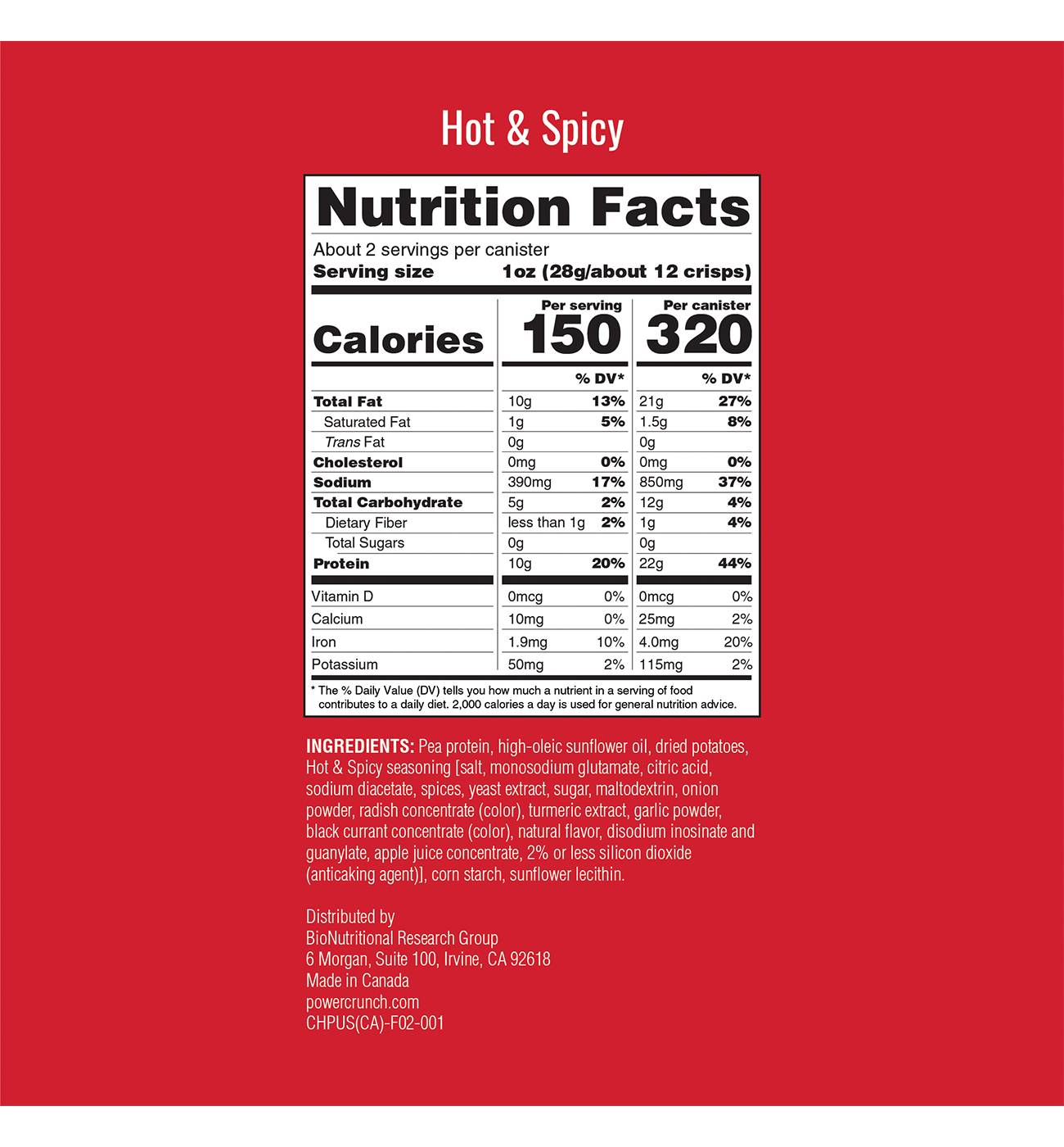 Power Crunch Protein Crisps 2 pk Canisters - Hot & Spicy - Shop Chips ...