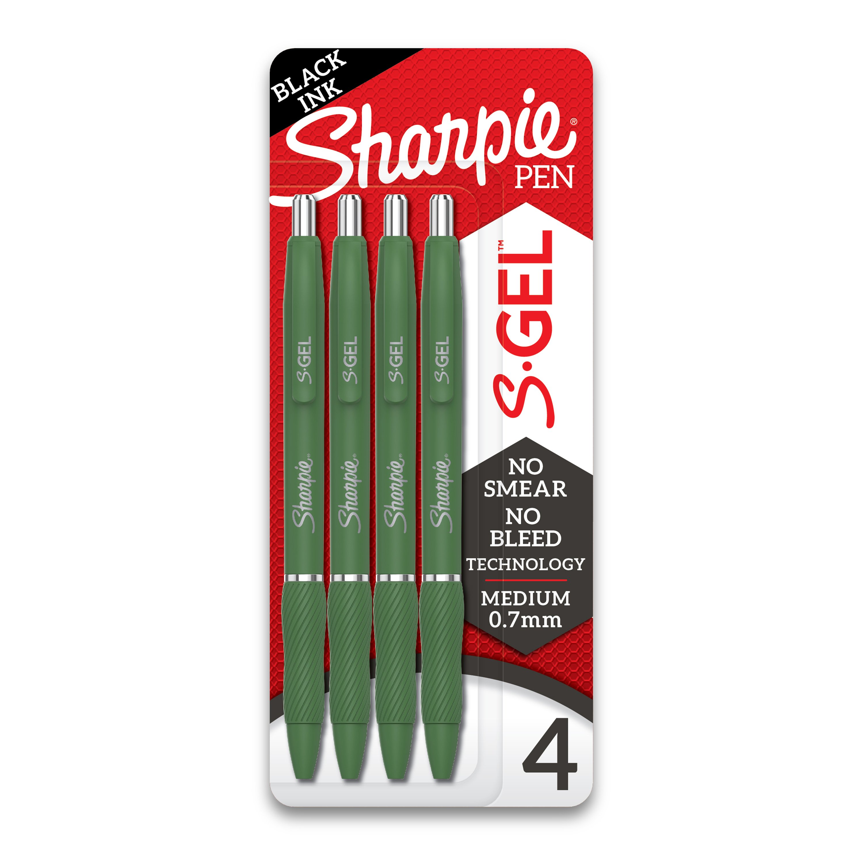 Sharpie S-Gel Green 0.7mm Retractable Gel Pens - Black Ink - Shop Pens ...