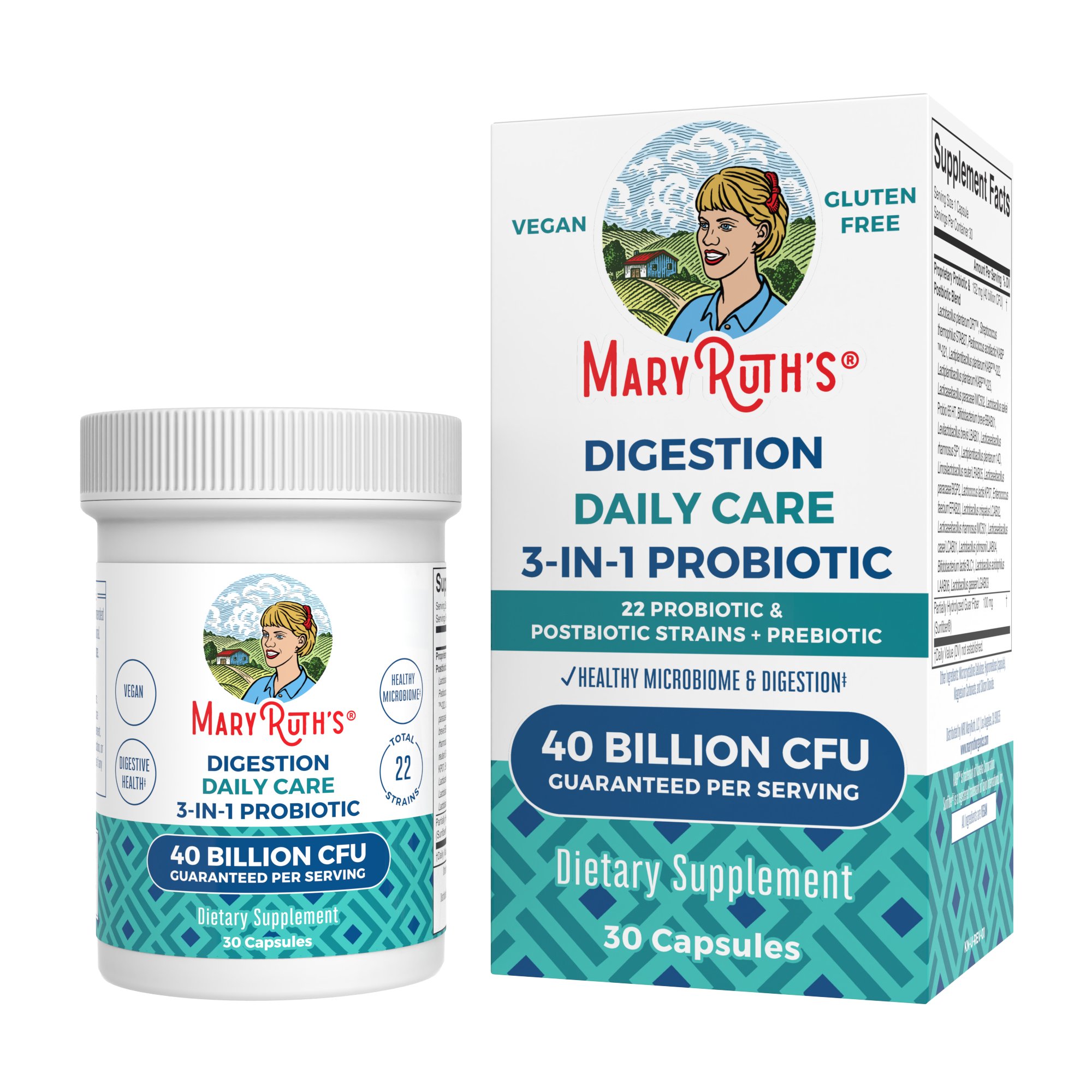 Mary Ruth's Digestion Daily Care 3-in-1 Probiotic Capsules - Shop Diet ...