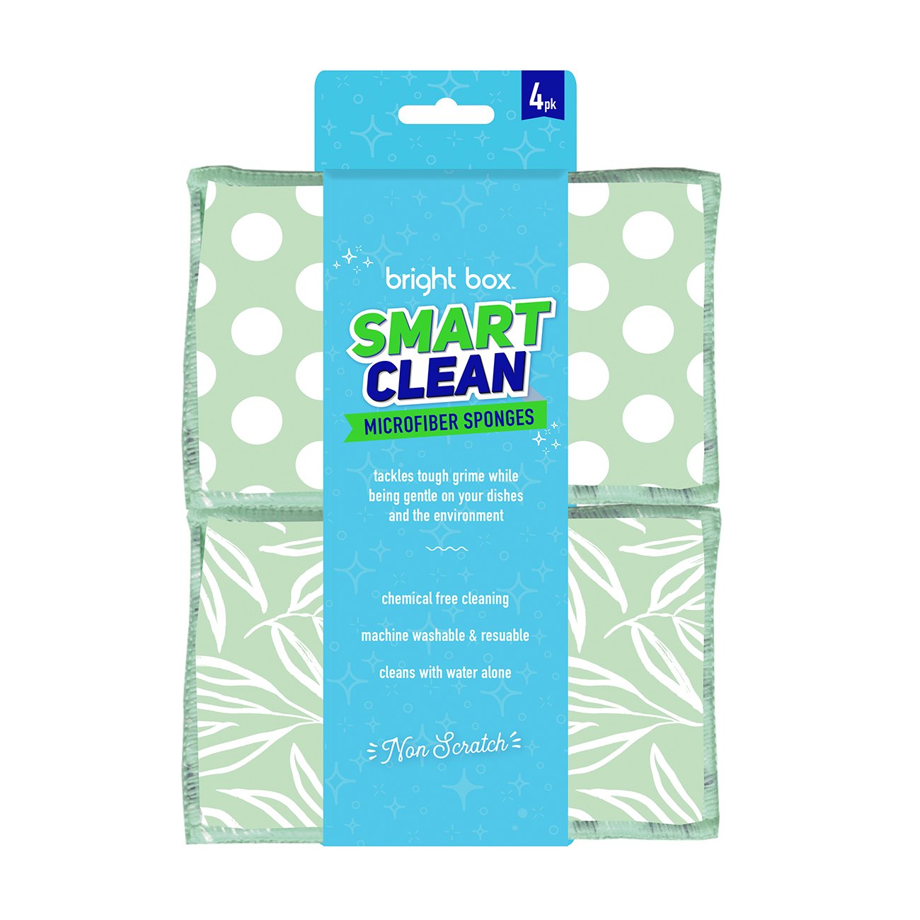 Bright Box Microfiber Sponges - Green - Shop Sponges & scrubbers at H-E-B