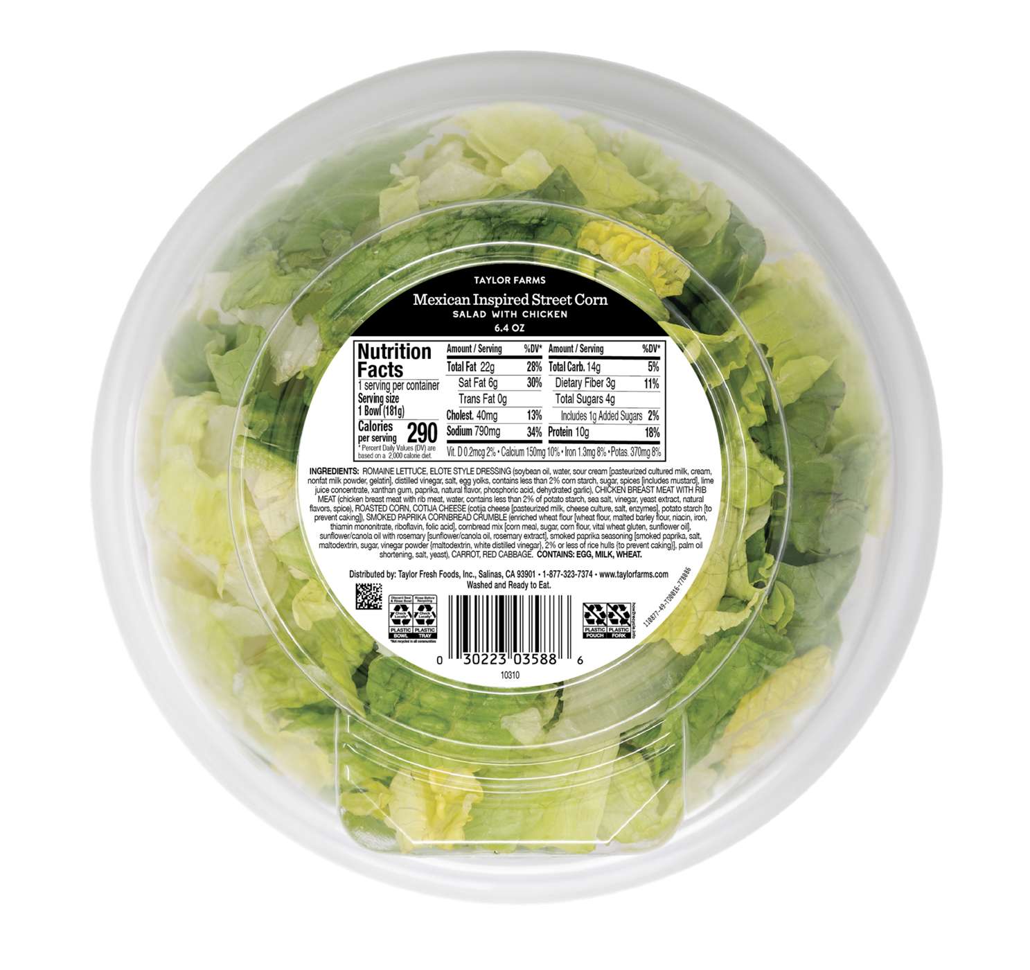 Taylor Farms Mexican Street Corn with Chicken Salad Bowl - Shop Salads ...