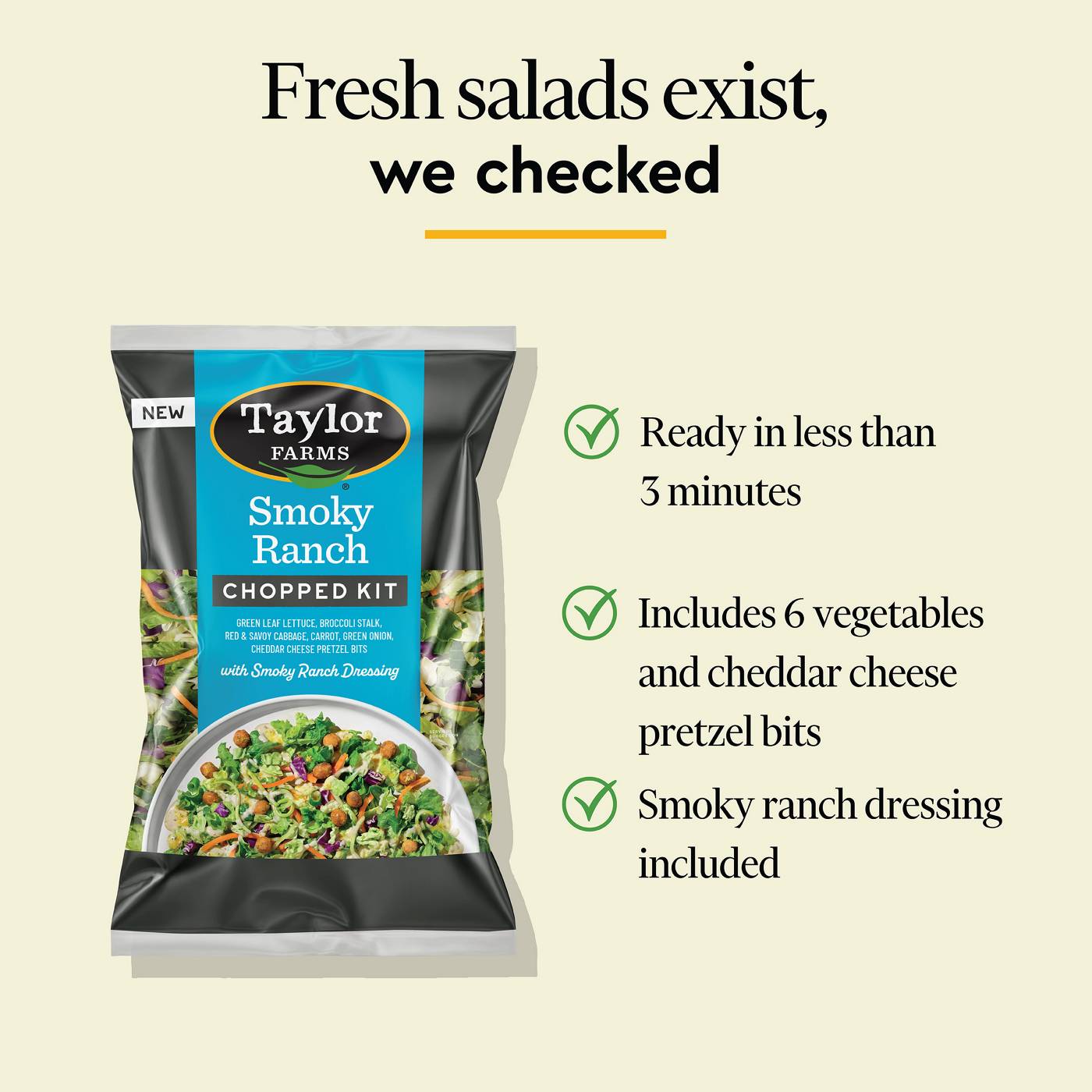 Taylor Farms Smoky Ranch Chopped Salad Kit - Shop Salads at H-E-B