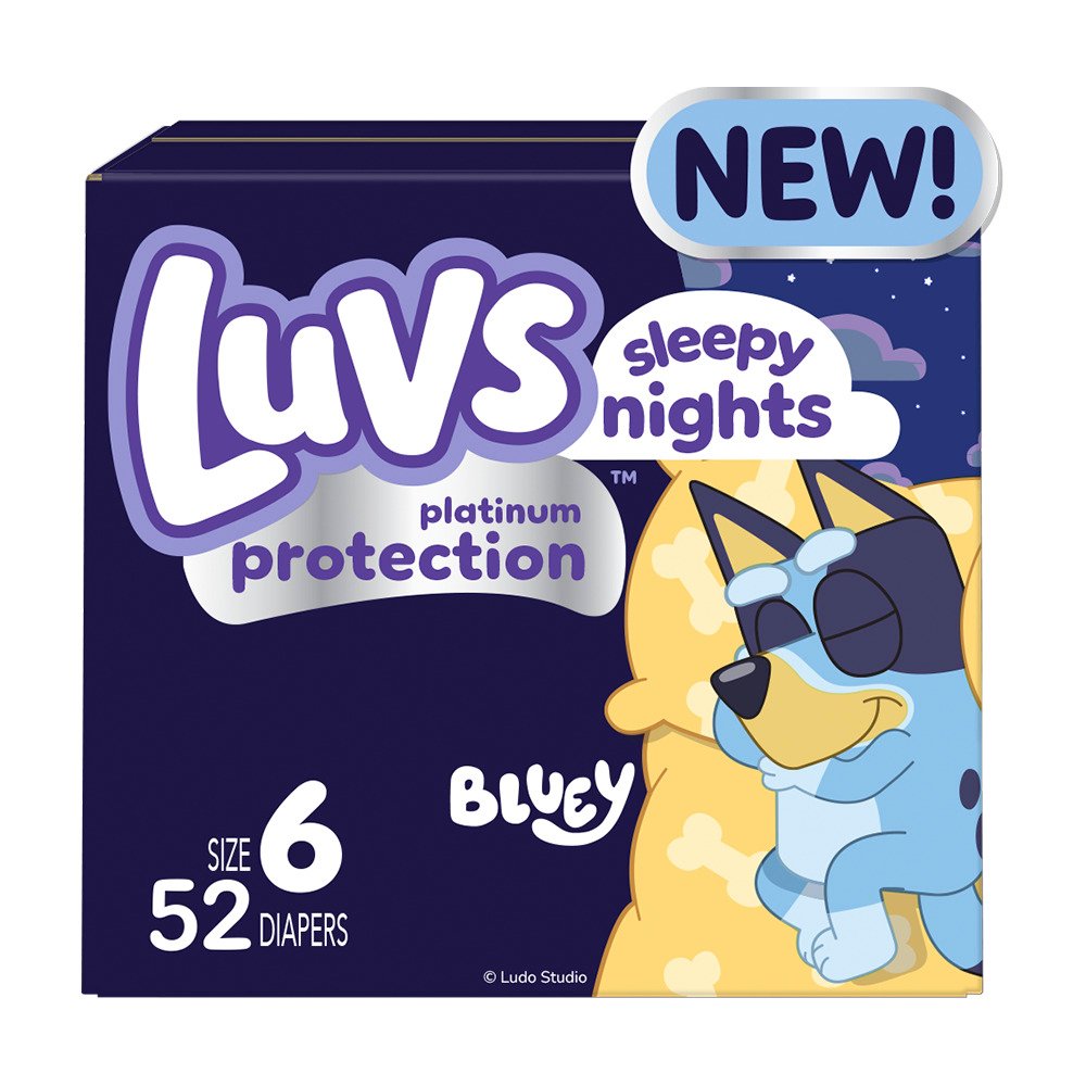Luvs Bluey Platinum Protection Overnight Baby Diapers - Size 6 - Shop ...