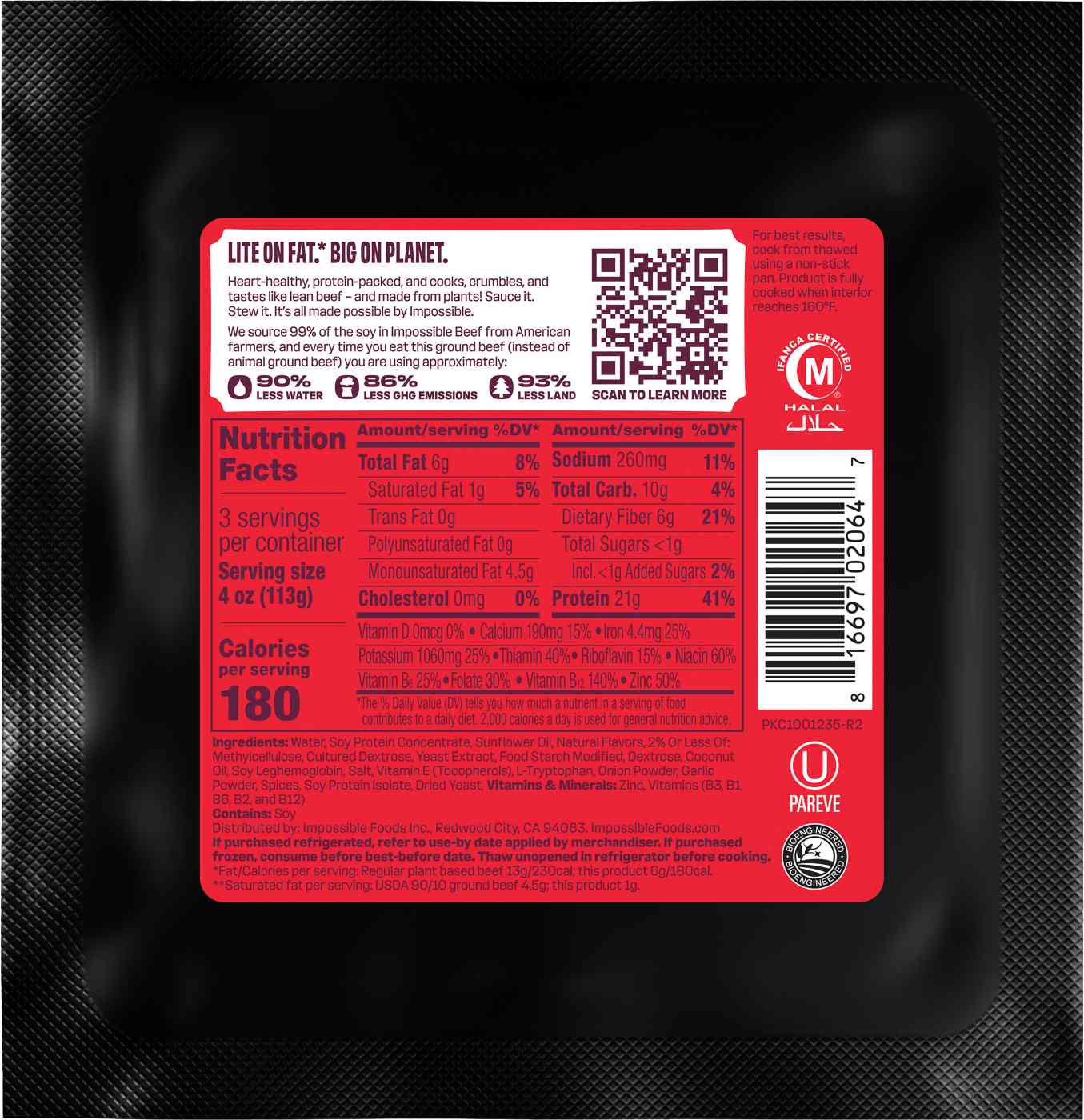 Impossible Lite Ground Beef Meat from Plants - Shop Tofu & meat ...