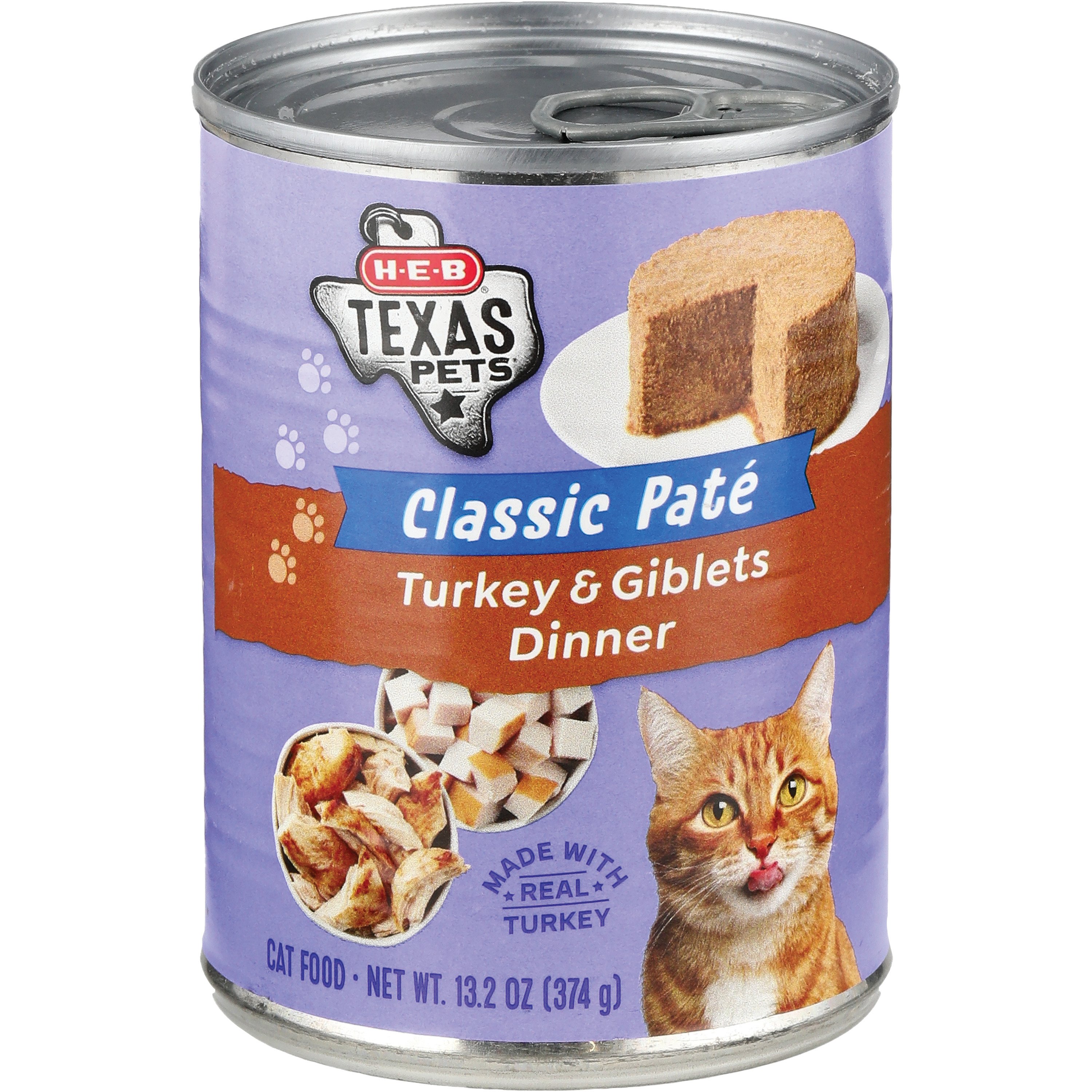 H-E-B Texas Pets Classic Paté Wet Cat Food – Turkey & Giblets, 13.2 oz ...