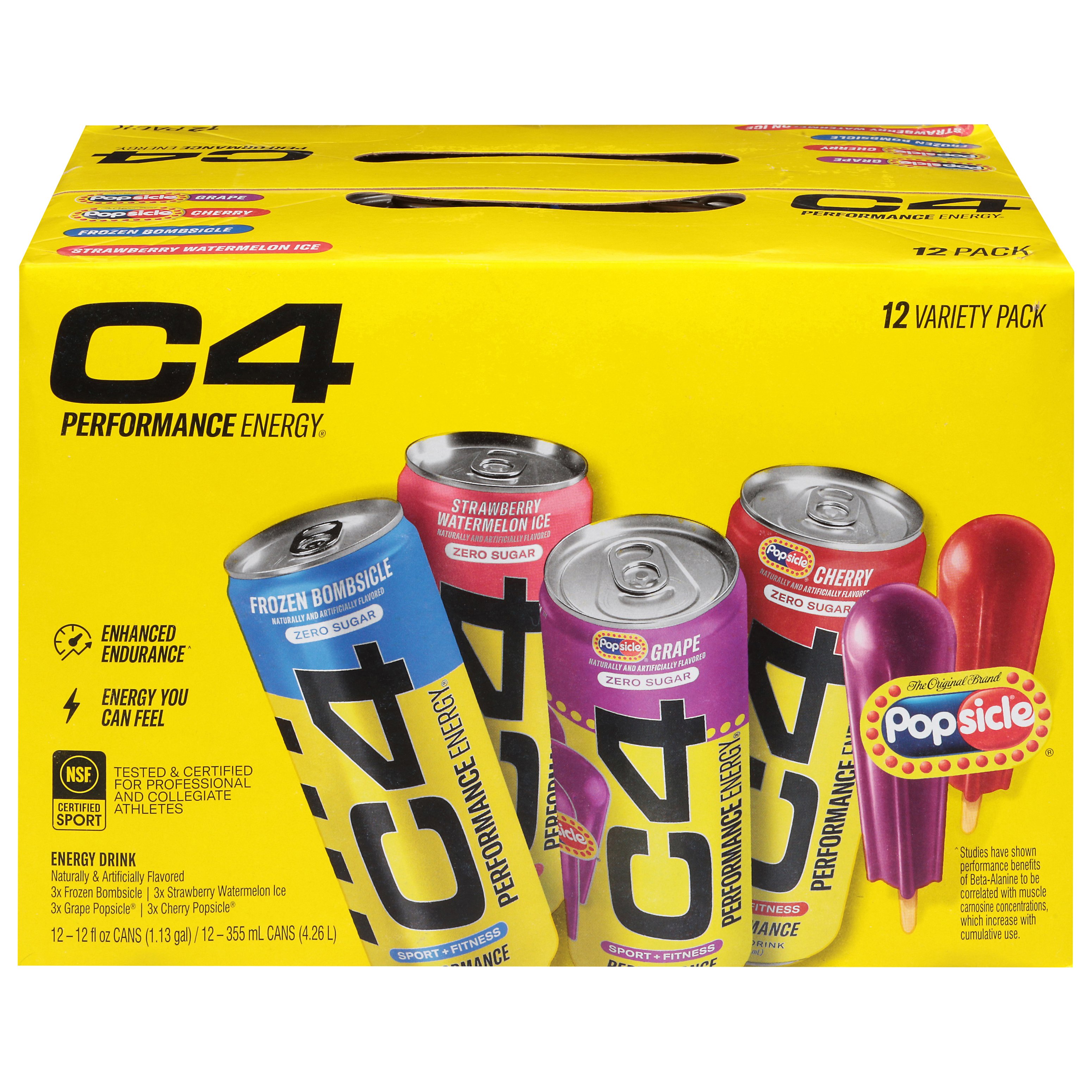 C4 Performance Zero Sugar Energy Drink 12 pk Cans - Variety Pack - Shop ...