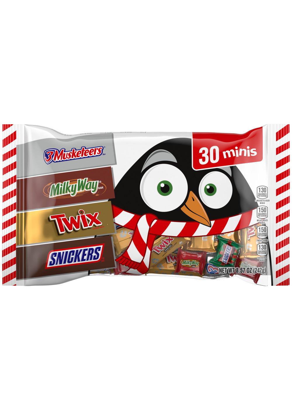 Snickers, Twix, Milky Way & 3 Musketeers Mini Chocolate Christmas Candy ...