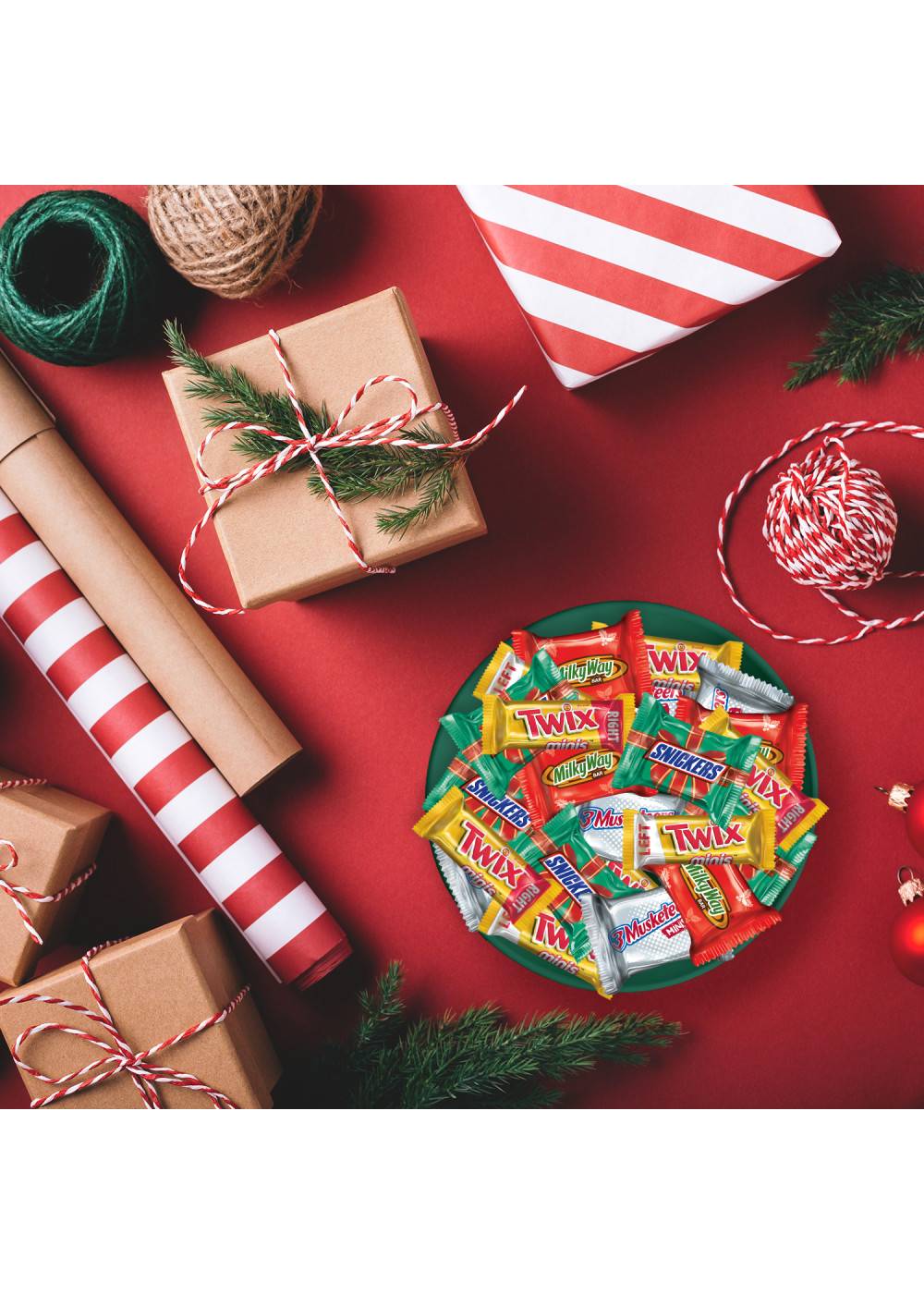 Snickers, Twix, Milky Way & 3 Musketeers Mini Chocolate Christmas Candy ...