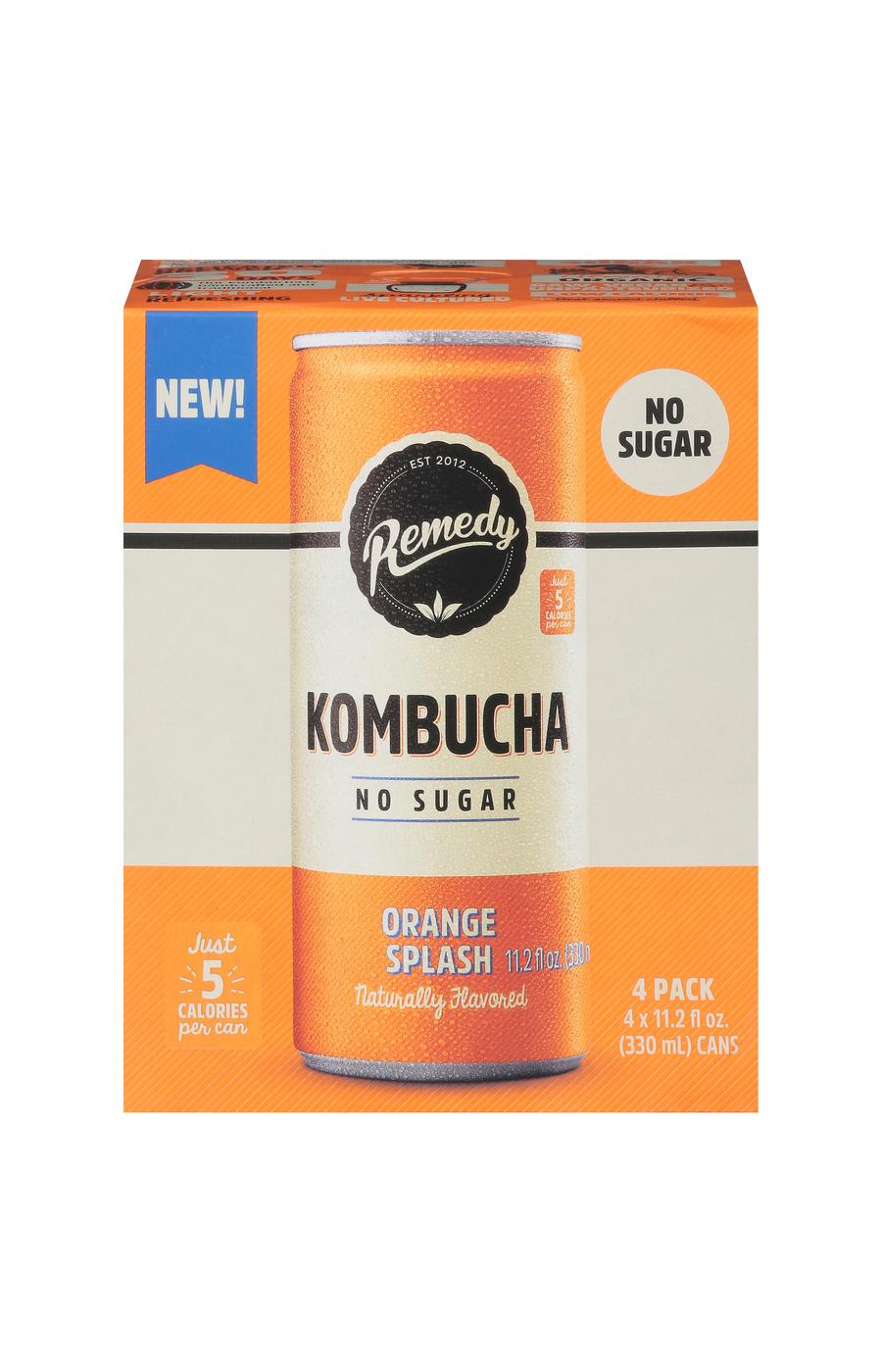 Remedy Kombucha 4 pk Cans - Orange Splash - Shop Juice at H-E-B