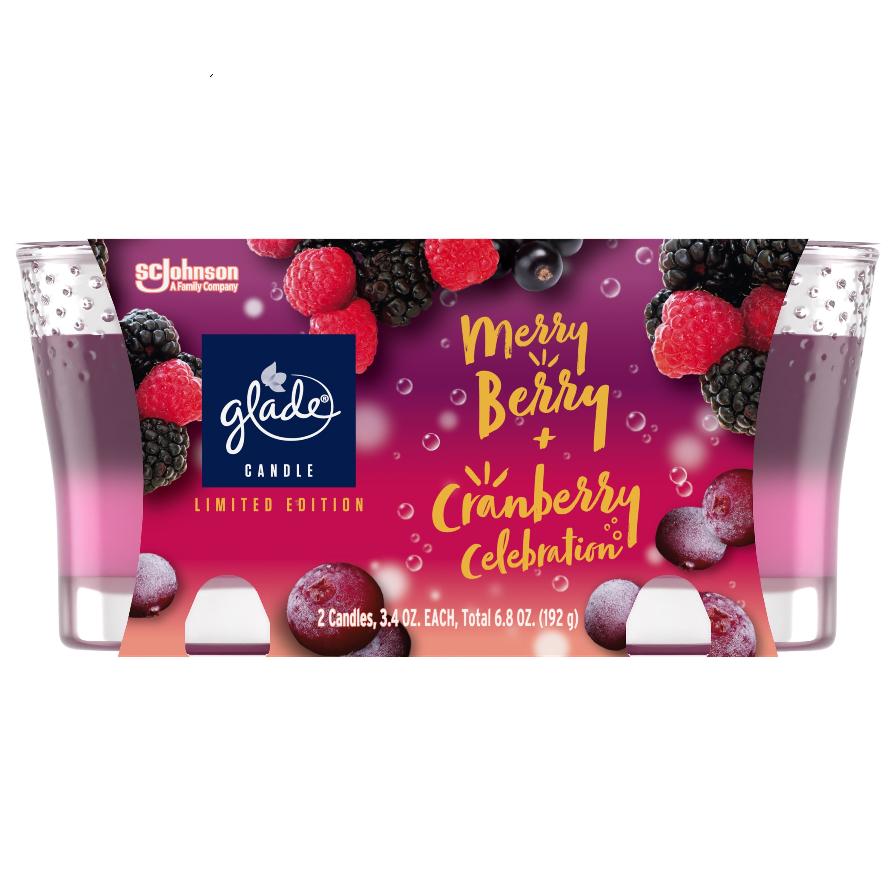 Glade Limited Edition Merry Berry + Cranberry Celebration Candles ...