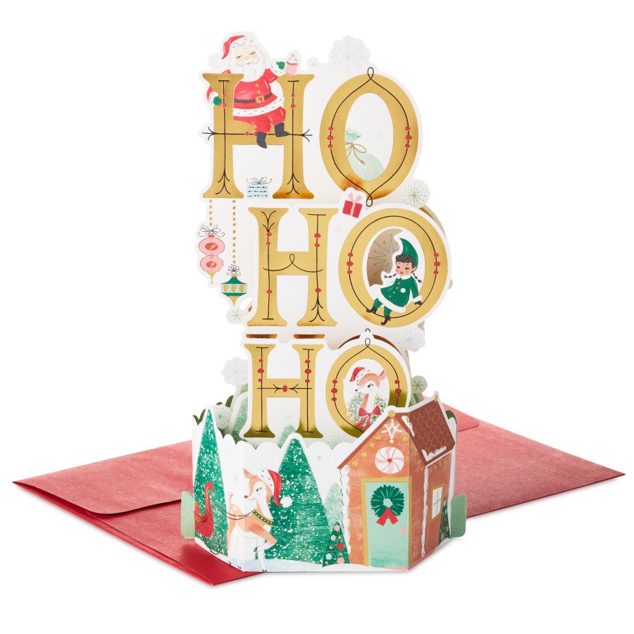 Hallmark Paper Wonder Ho Ho Ho Santa Pop Up Christmas Card - S32, S4 ...