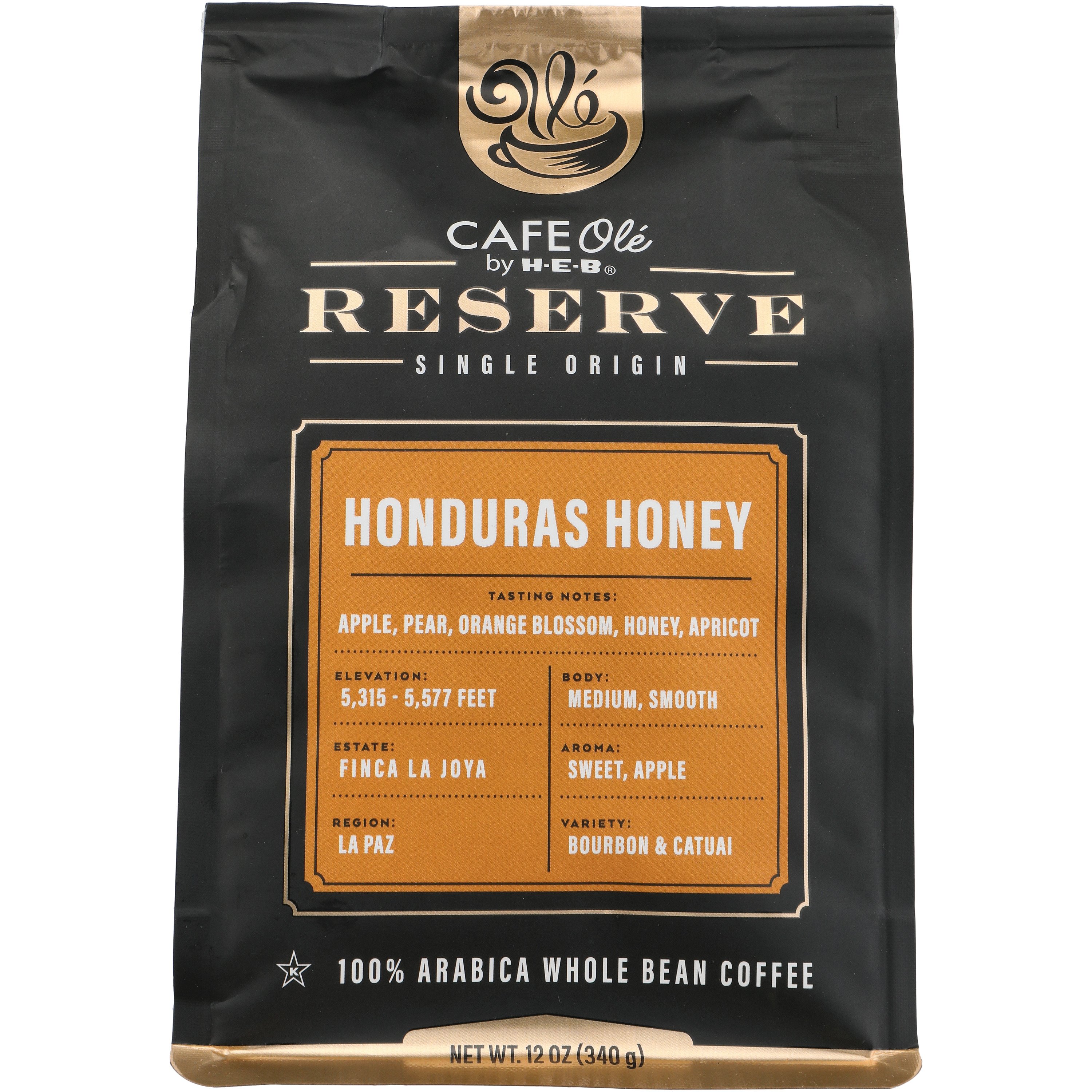 CAFE Olé by H-E-B Reserve Single Origin Whole Bean Honduras Honey ...