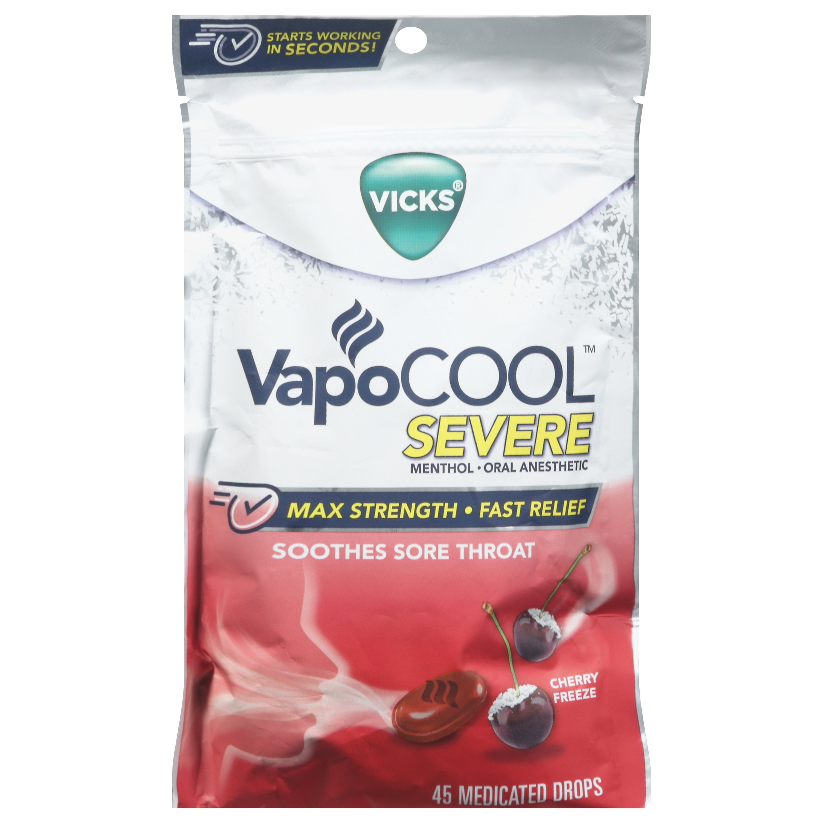 Vicks VapoCOOL Severe Medicated Drops - Cherry Freeze - Shop Cough ...