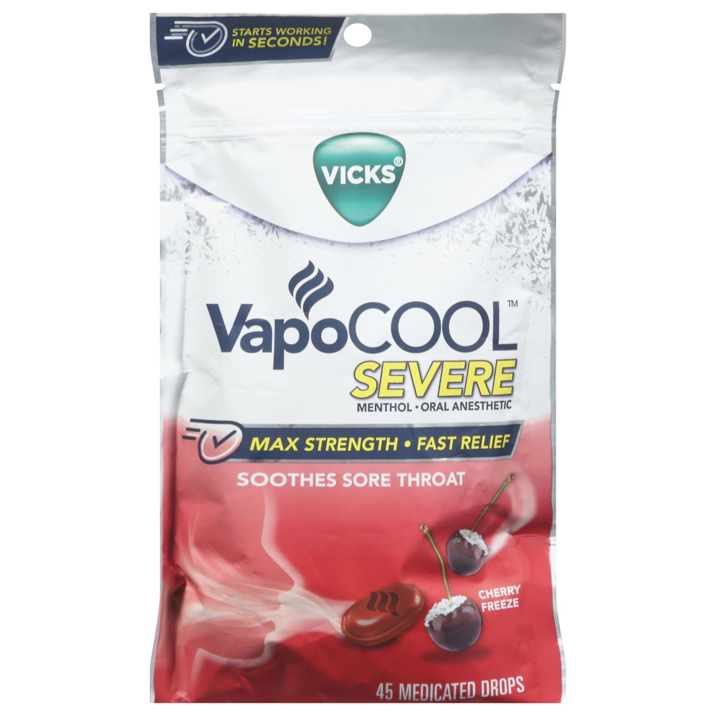 Vicks VapoCOOL Severe Medicated Drops - Cherry Freeze - Shop Cough ...