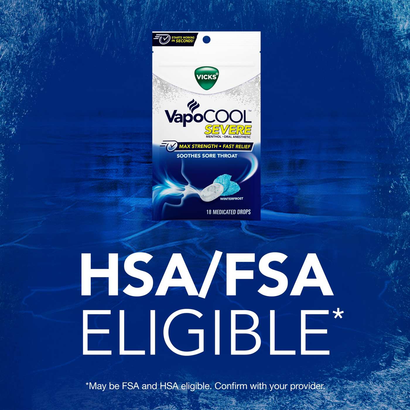 Vicks VapoCOOL SEVERE Max Strength Menthol Sore Throat Lozenge ...
