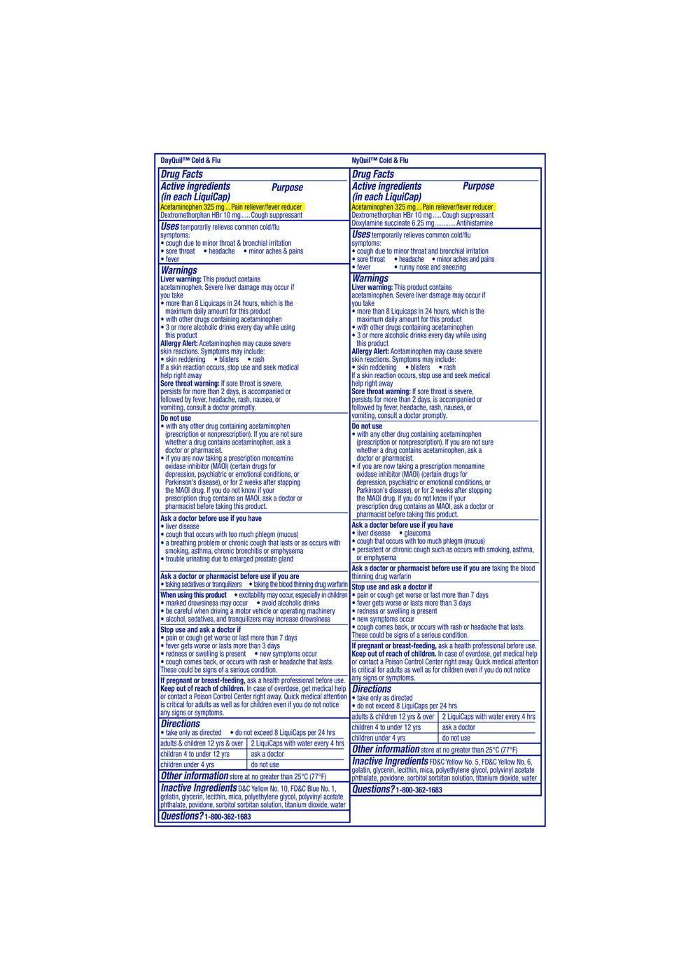 Vicks DayQuil + NyQuil Max Strength High Blood Pressure Cold & Flu ...