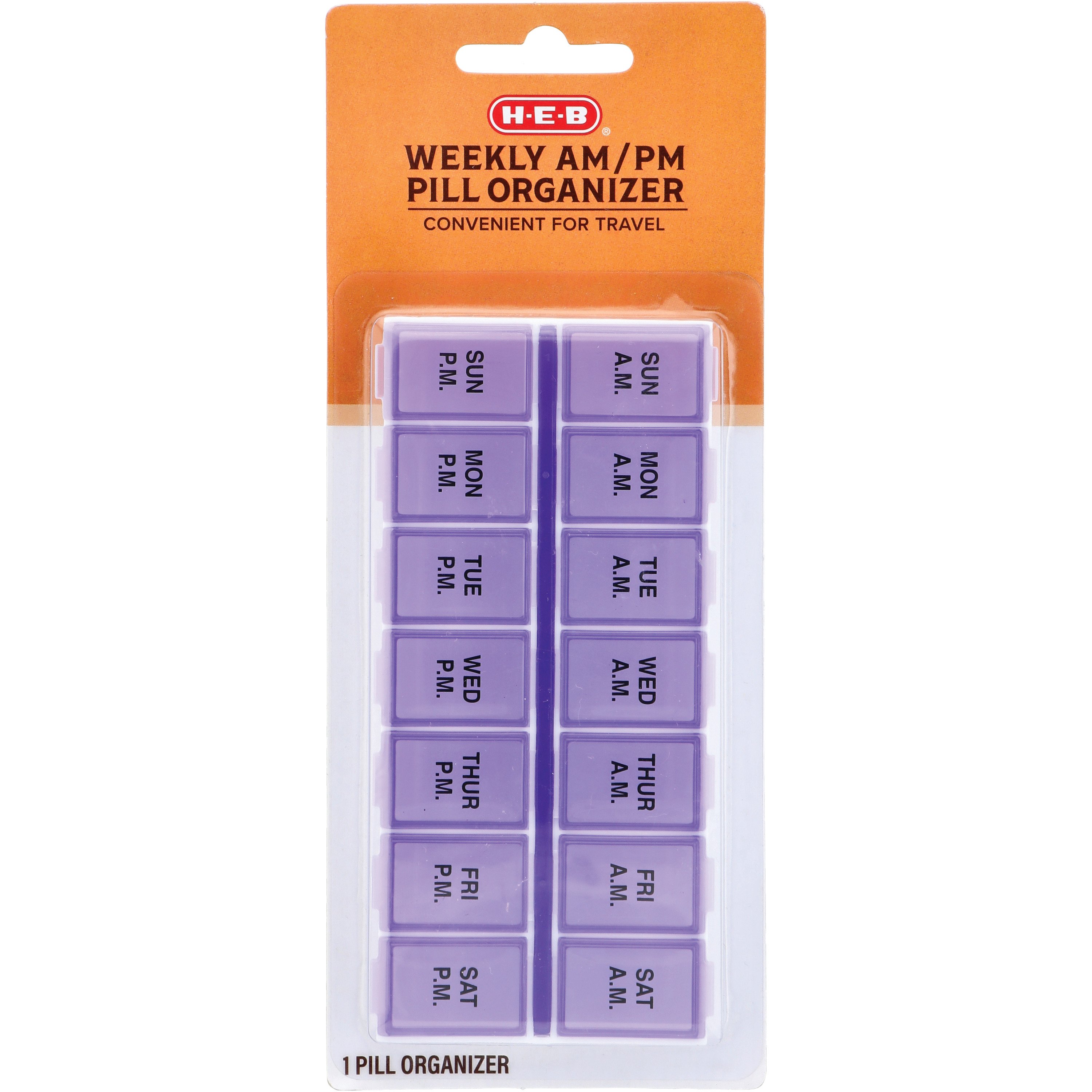 H-E-B Weekly AM & PM Pill Organizer - Shop Pill cutters & organizers at ...