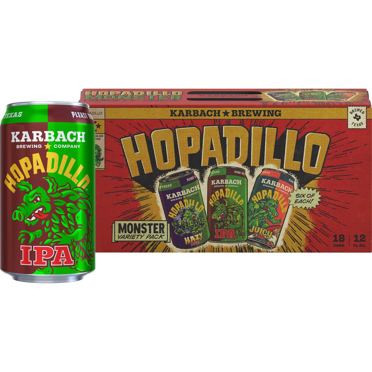 Karbach Hopadillo Monster Variety Craft Beer 18 pk Cans - Shop Beer at ...