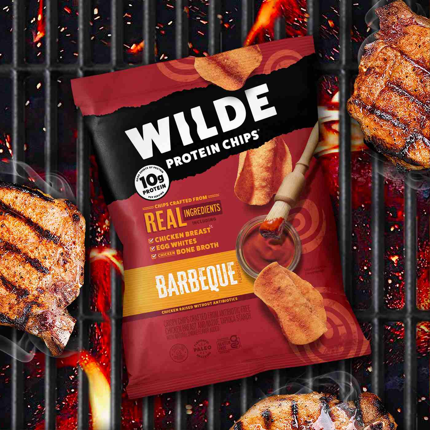 WILDE 10g Protein Chicken Chips - Barbeque - Shop Chips at H-E-B